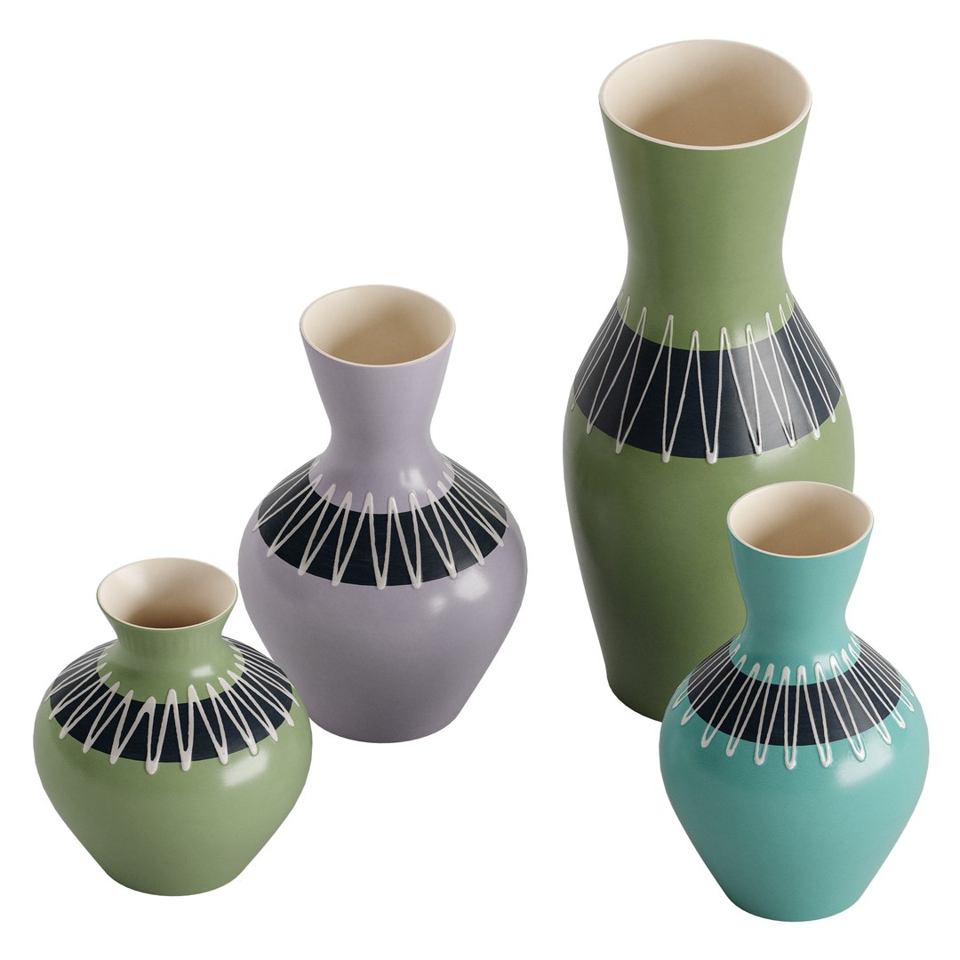 Hornsea slipware vases model - TurboSquid 2123946