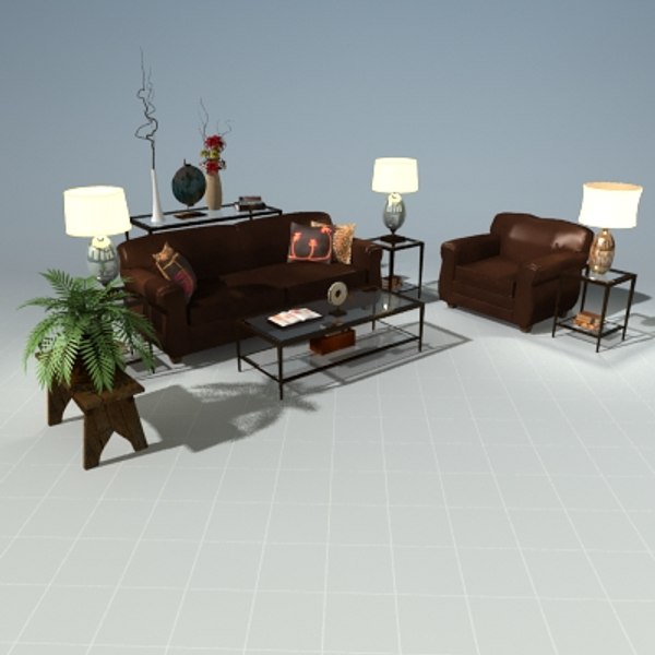 3ds max living room set