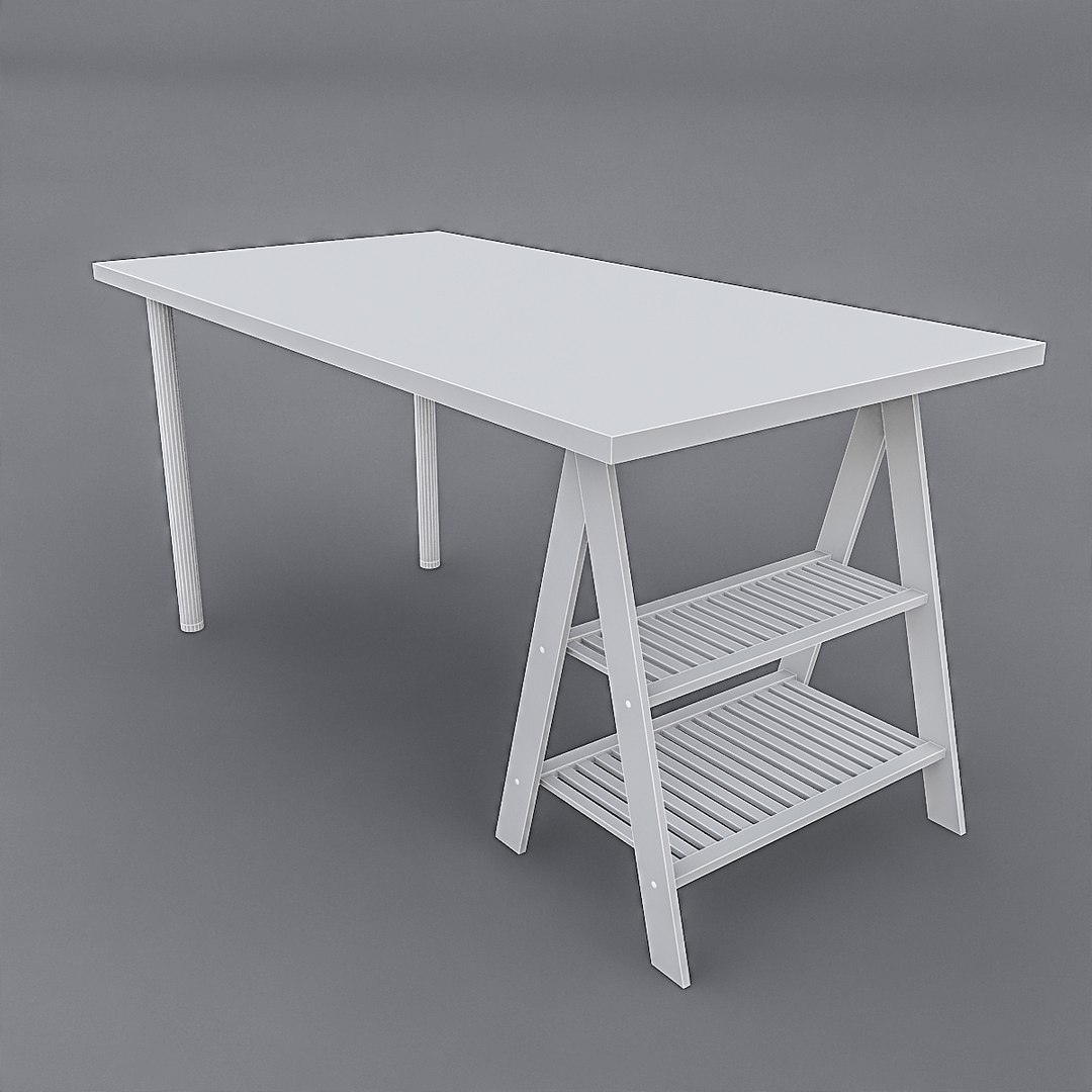 Wooden Work Table Model - TurboSquid 1548530
