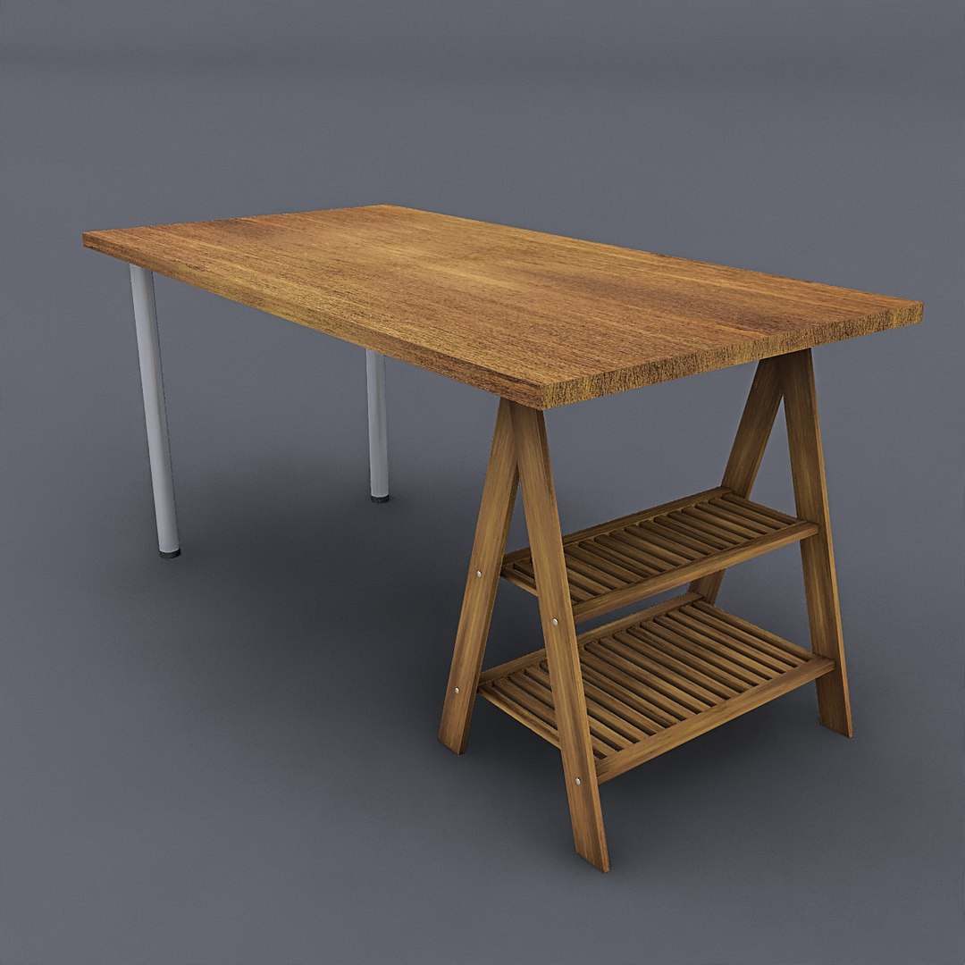Wooden Work Table Model - TurboSquid 1548530