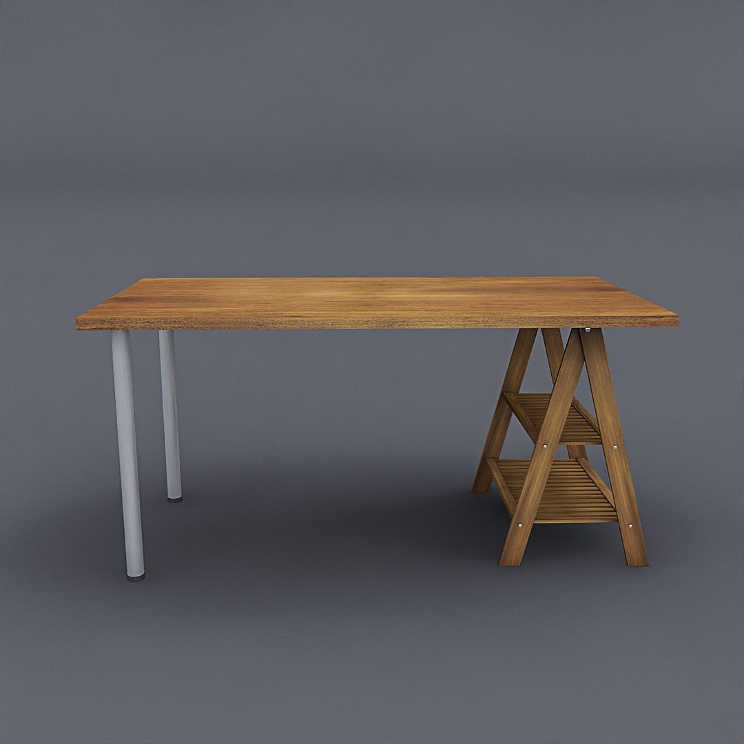 Wooden Work Table Model - TurboSquid 1548530