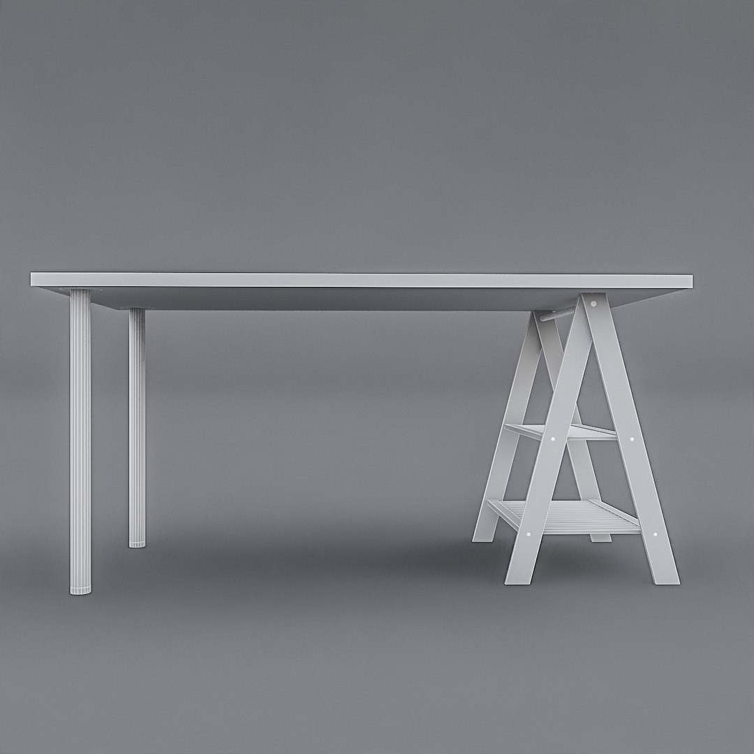 Wooden Work Table Model - TurboSquid 1548530