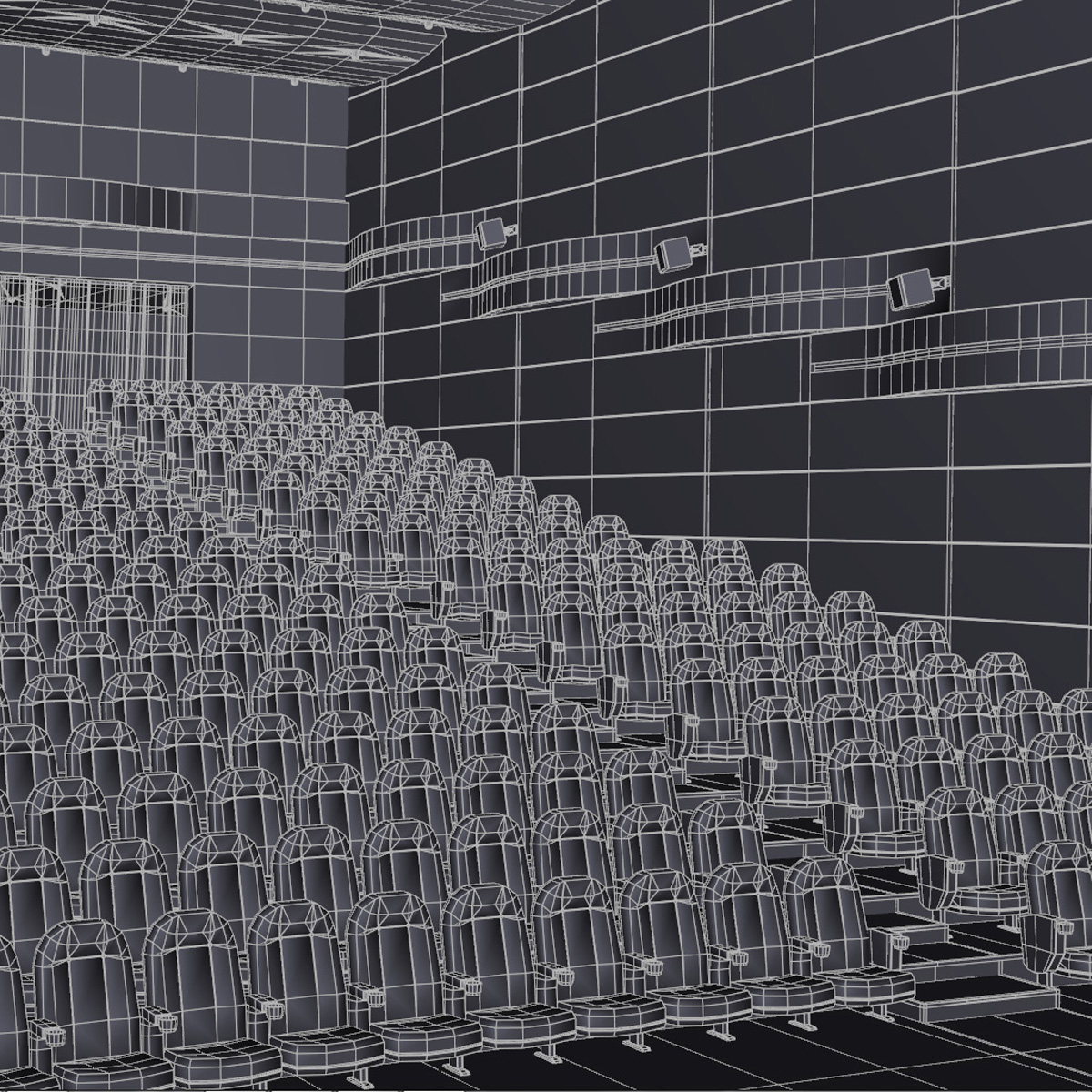 cinema-theater hall modelled 3d max