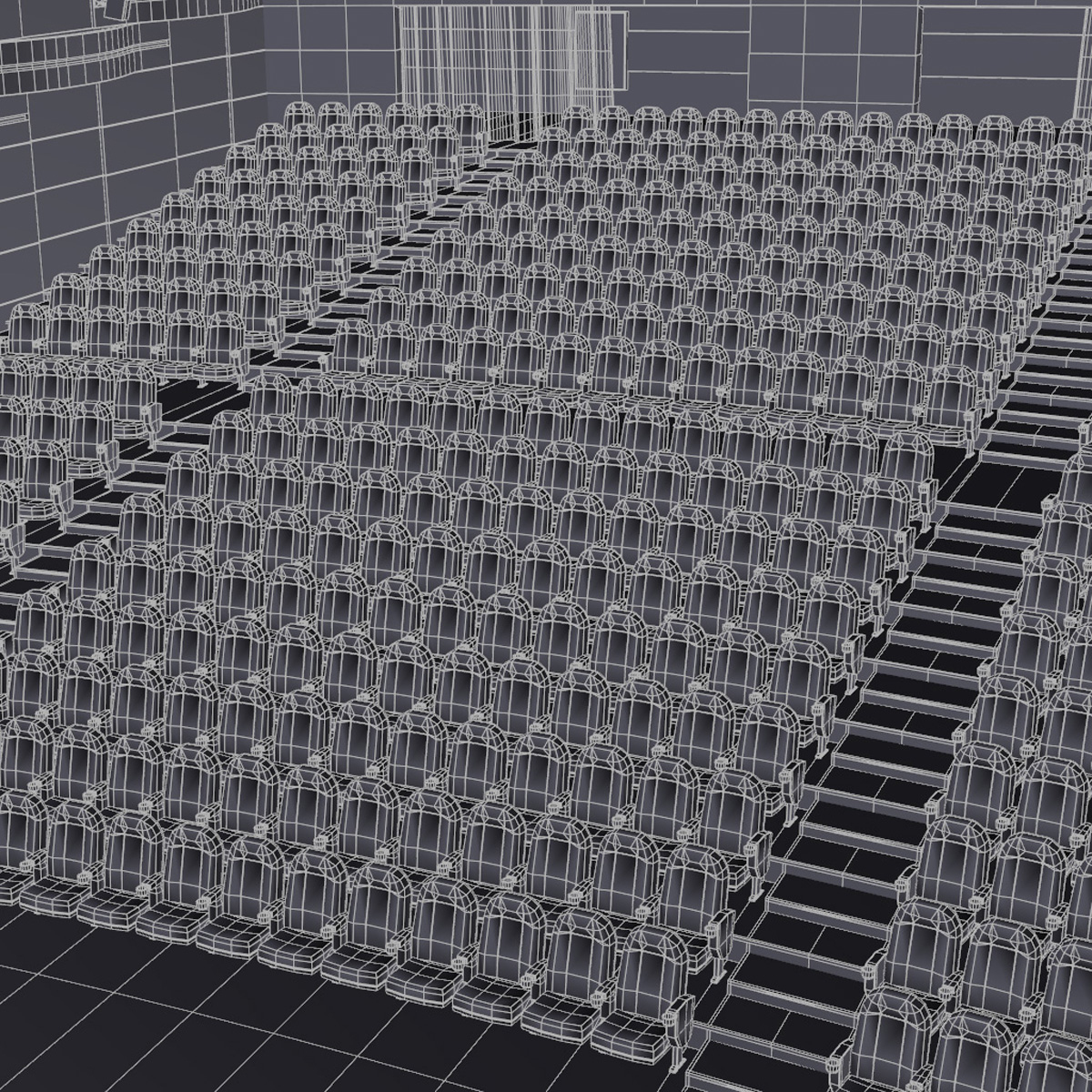 cinema-theater hall modelled 3d max
