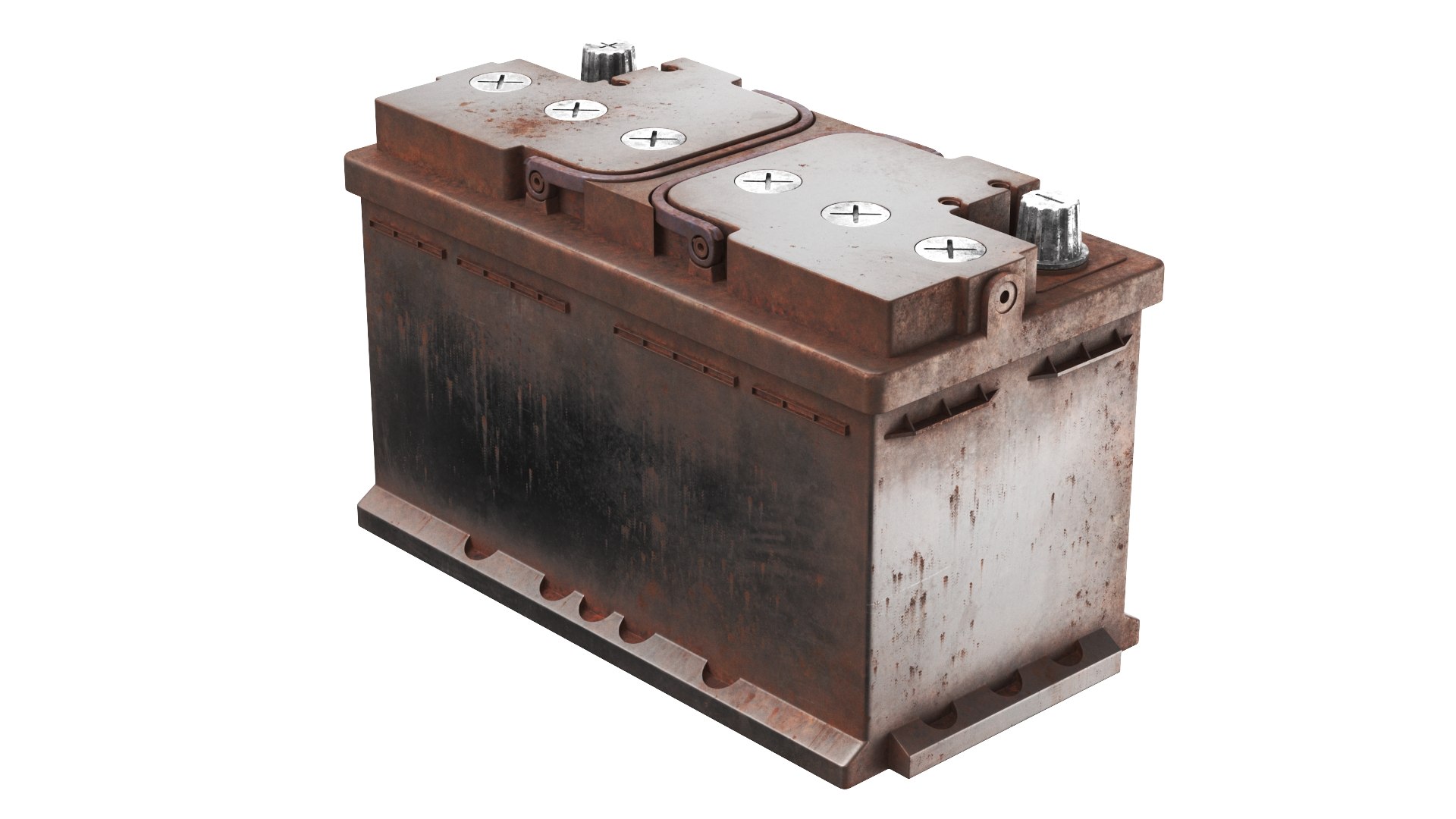 Detailed Old Rusted Car Battery Model - TurboSquid 2366718