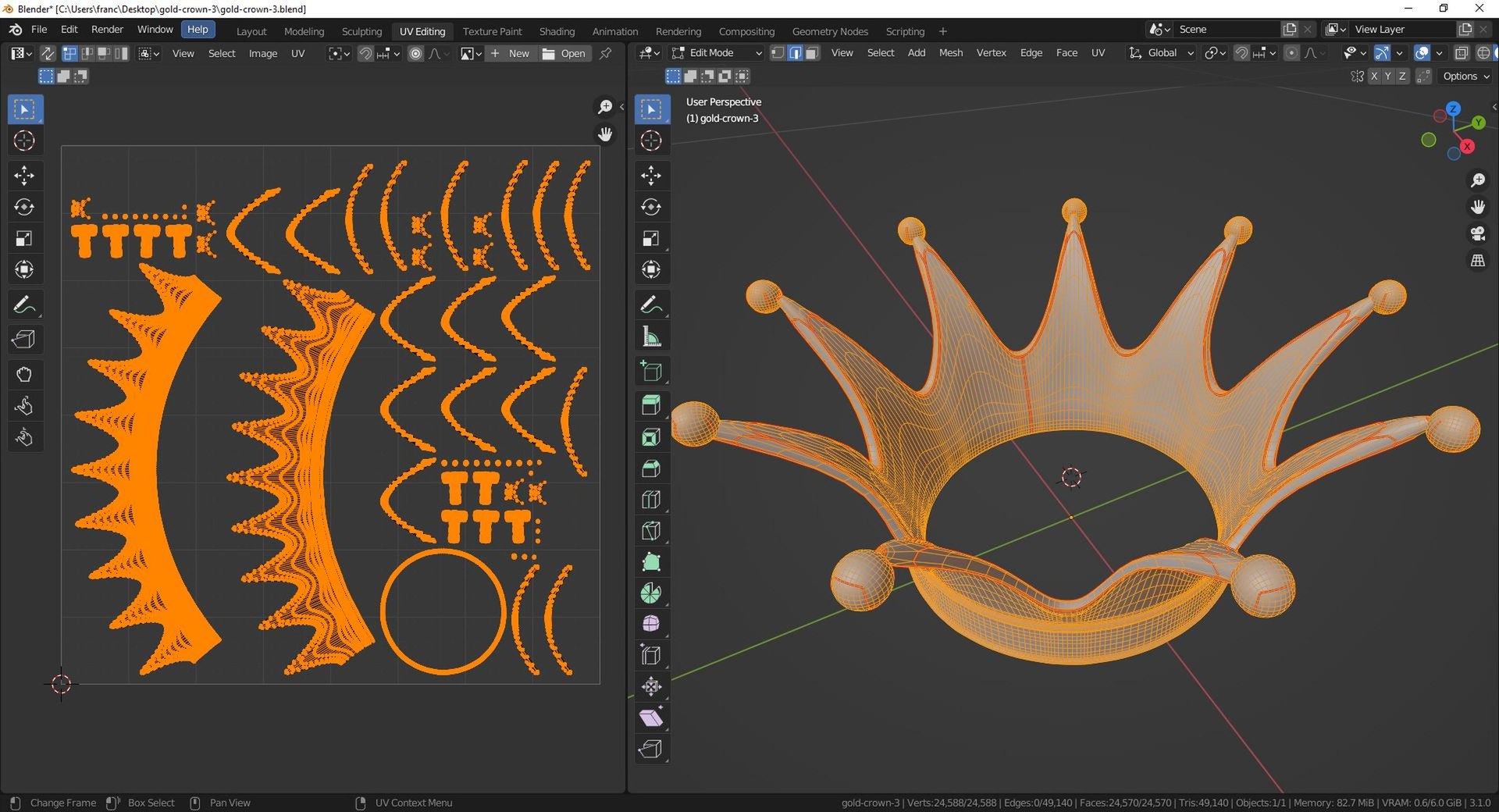 3D Gold Crown 3 Model - TurboSquid 1908258
