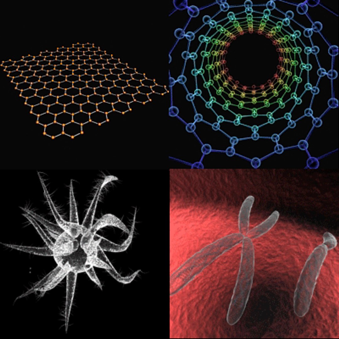 120 Micro Objects Cells 3d Model