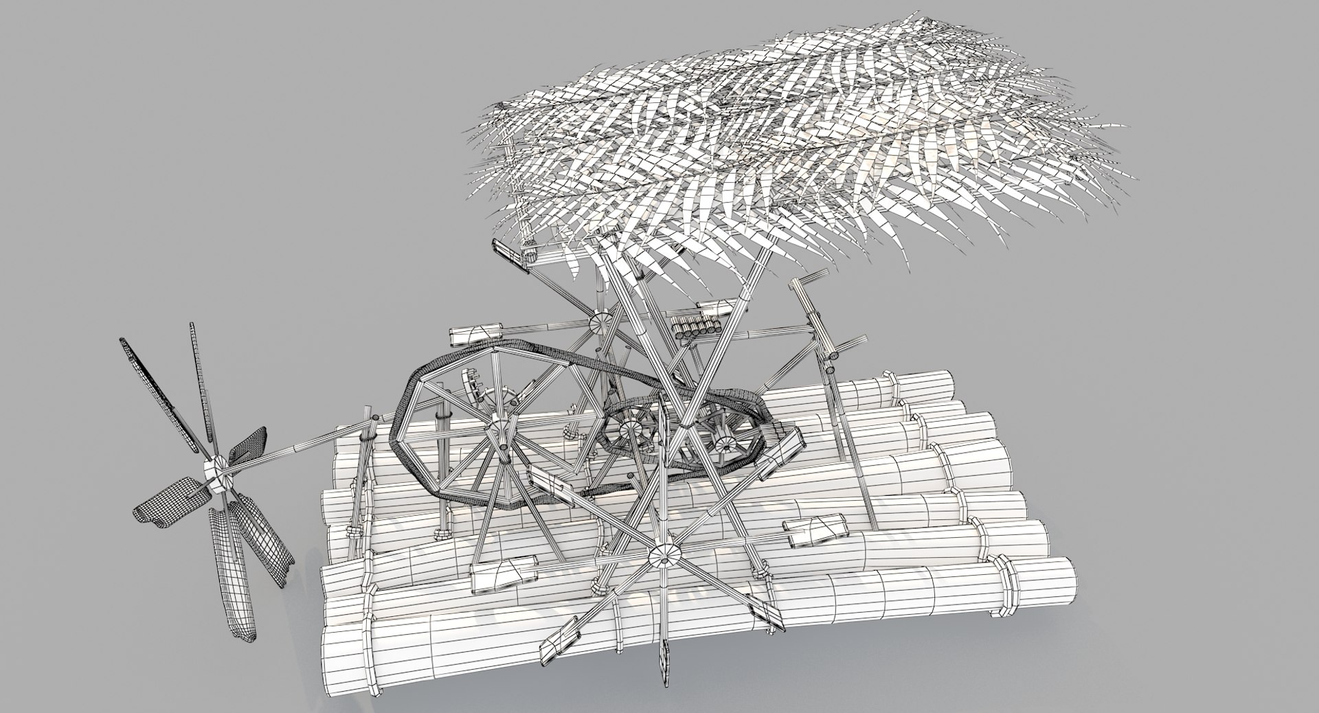 3D Log Raft - TurboSquid 1218692
