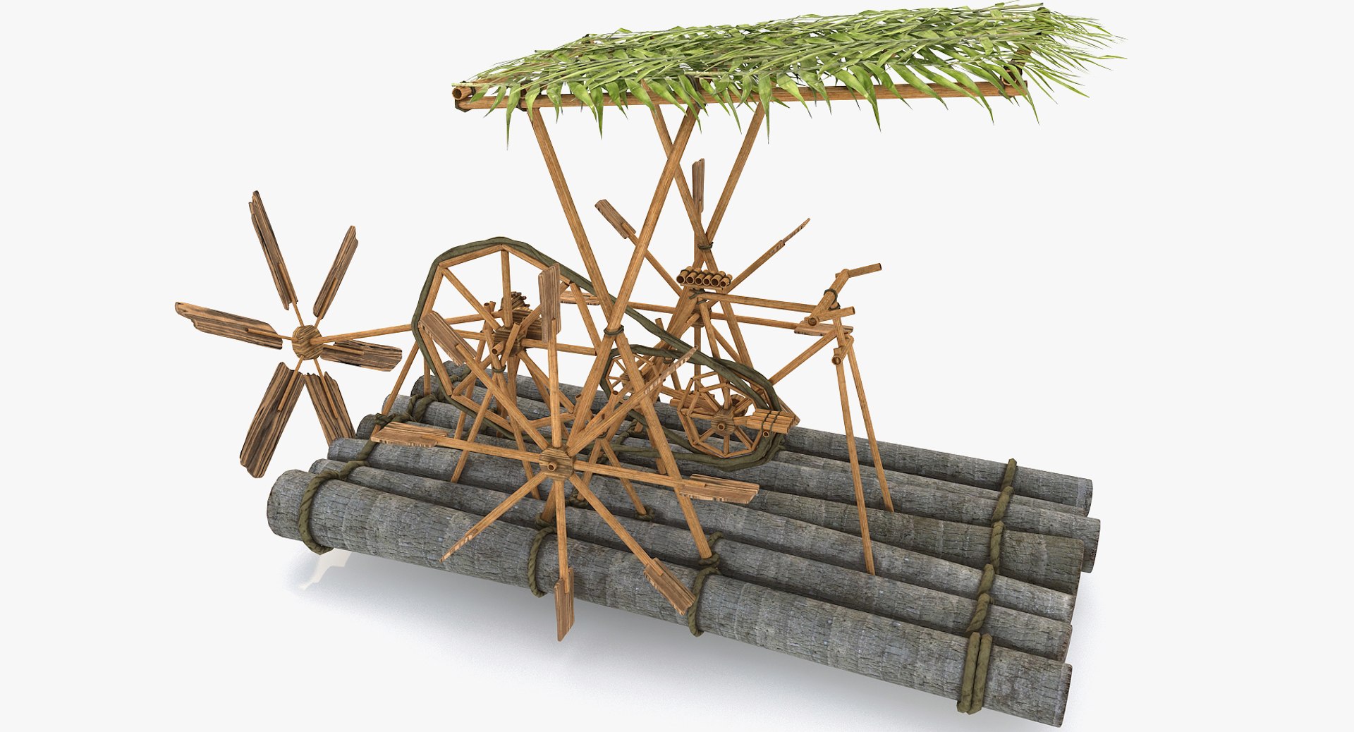3D Log Raft - TurboSquid 1218692