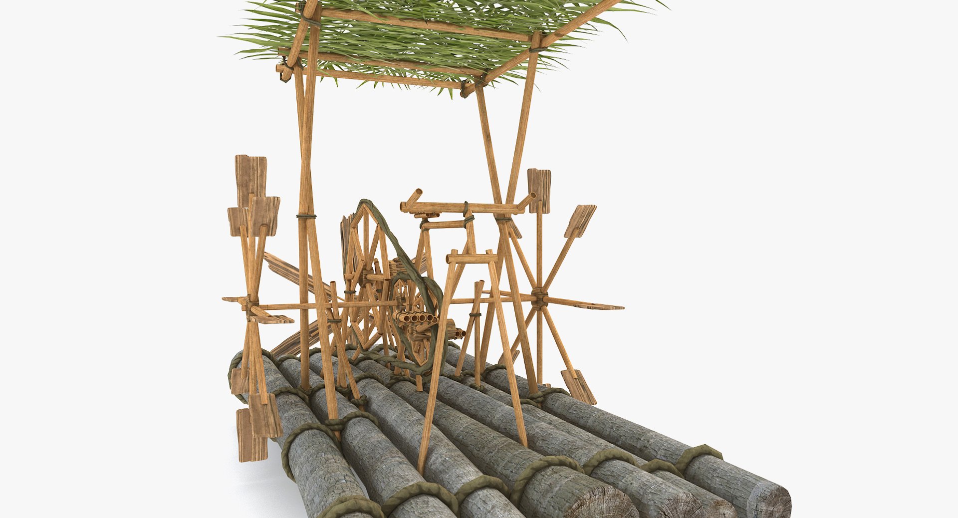 3D Log Raft - TurboSquid 1218692