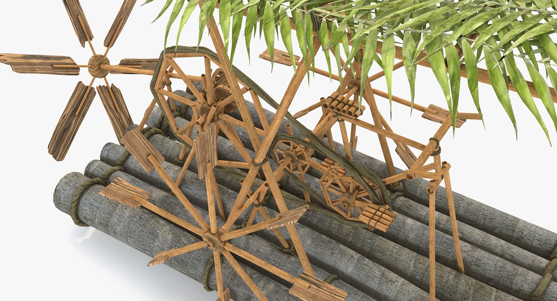 3D Log Raft - TurboSquid 1218692