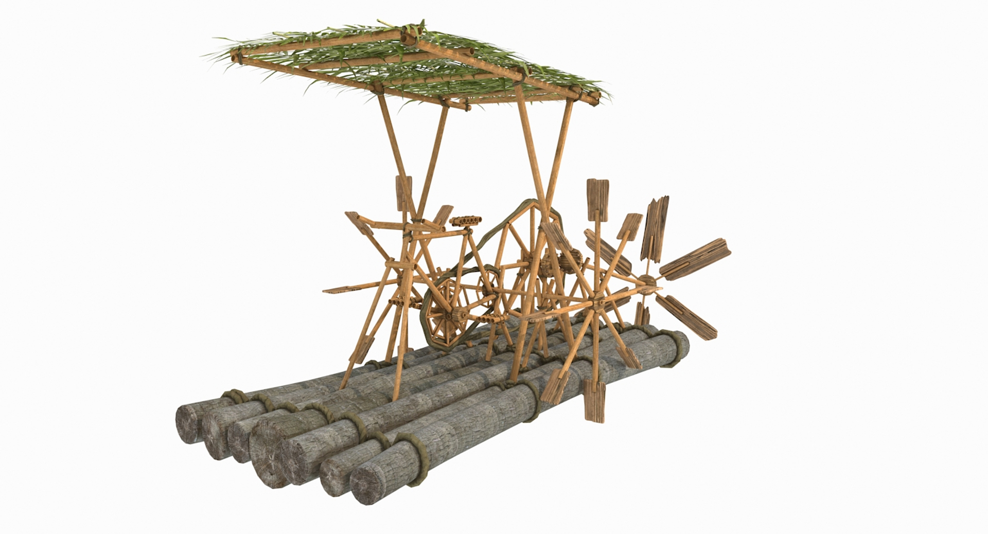 3D Log Raft - TurboSquid 1218692