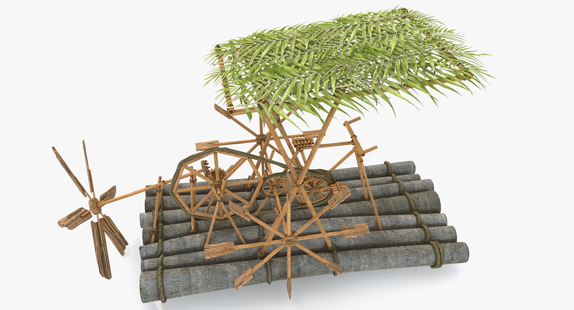 3D Log Raft - TurboSquid 1218692