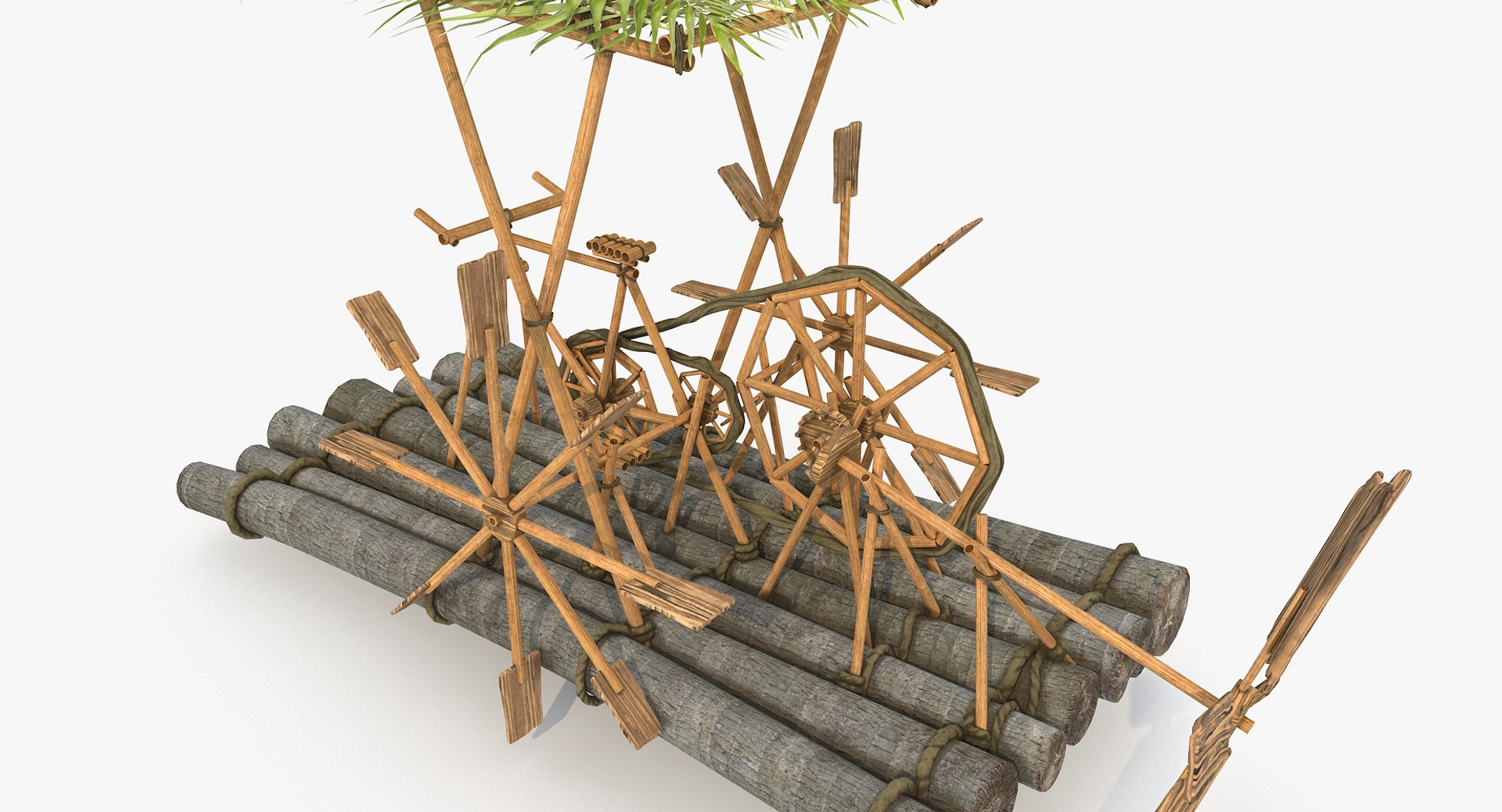 3D Log Raft - TurboSquid 1218692