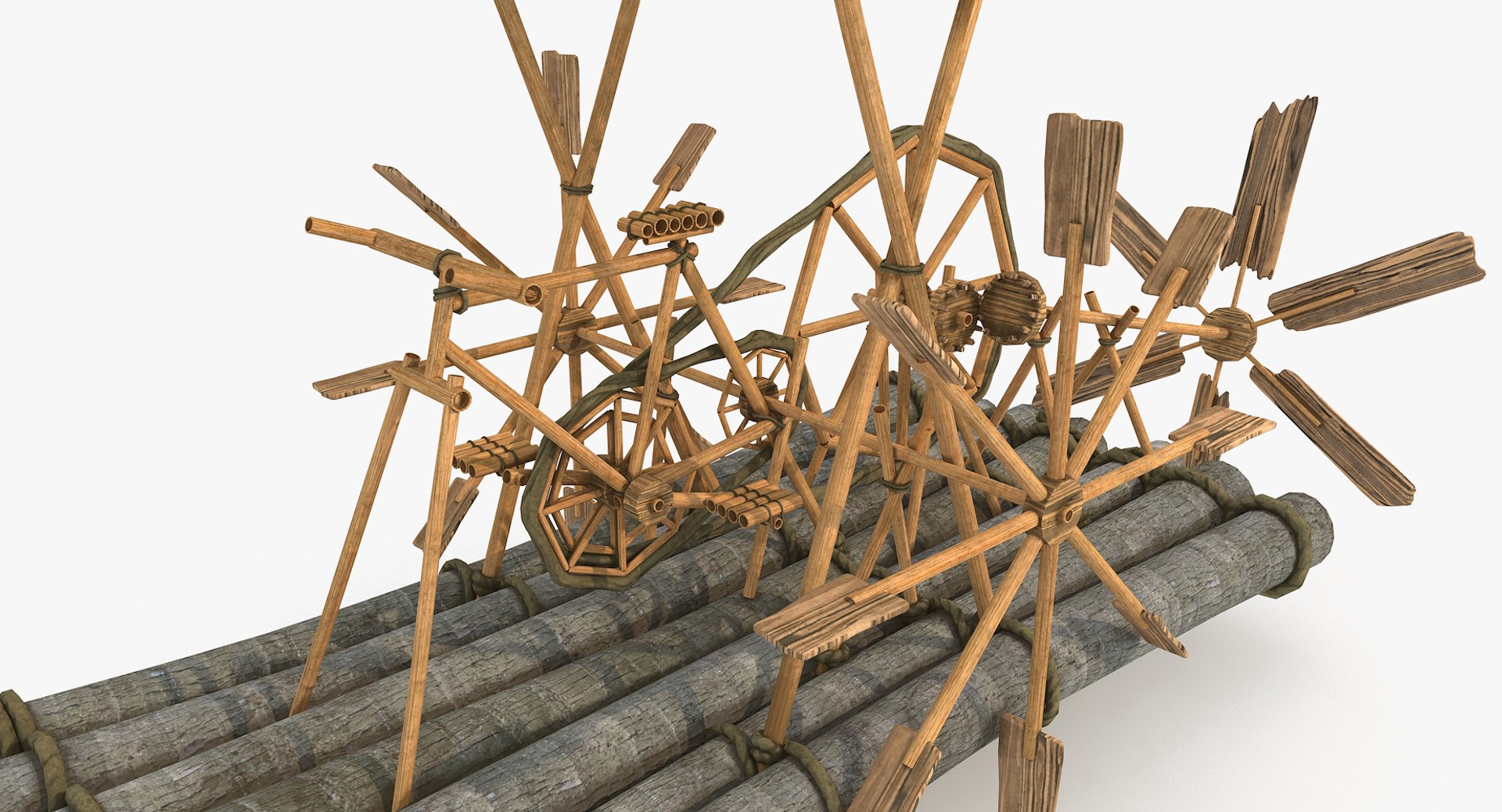 3D Log Raft - TurboSquid 1218692