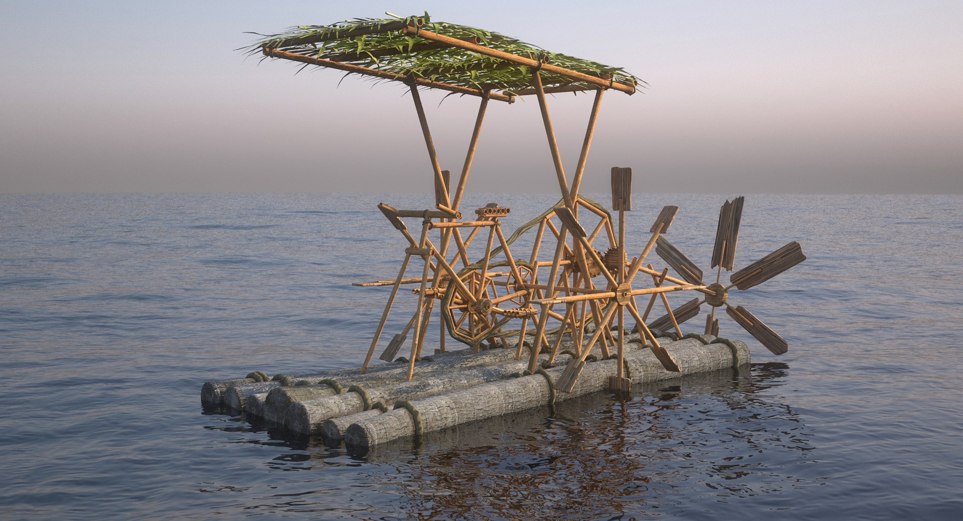 3D Log Raft - TurboSquid 1218692