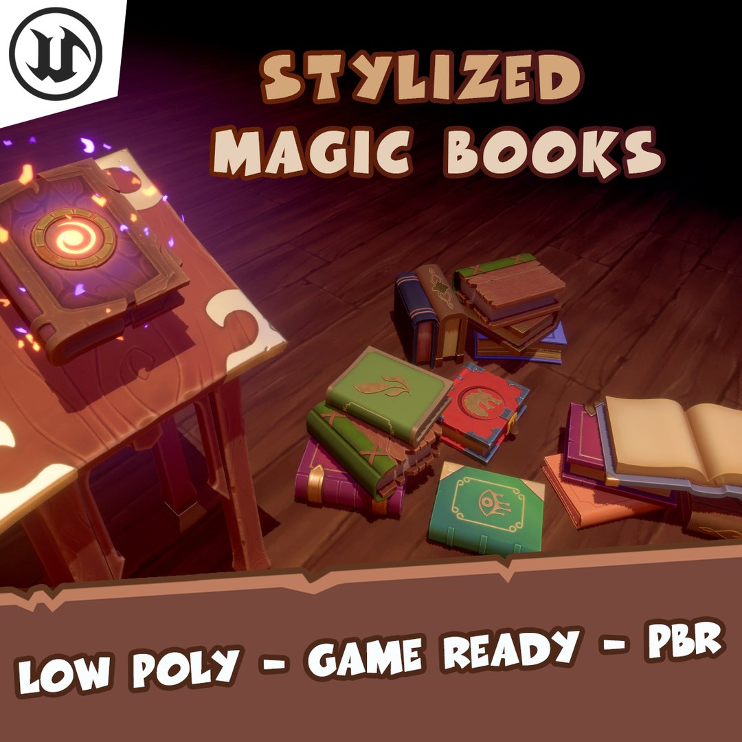 3D Stylized Magic Books Game Ready - TurboSquid 2088812