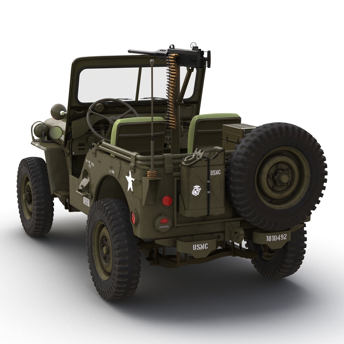 3d military jeep car willys