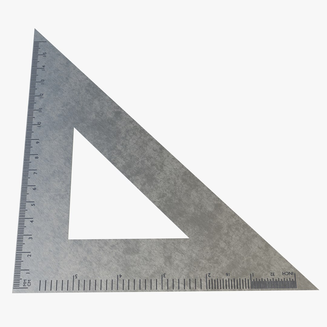 3D Realistic Steel Ruler Set Model - TurboSquid 2057603