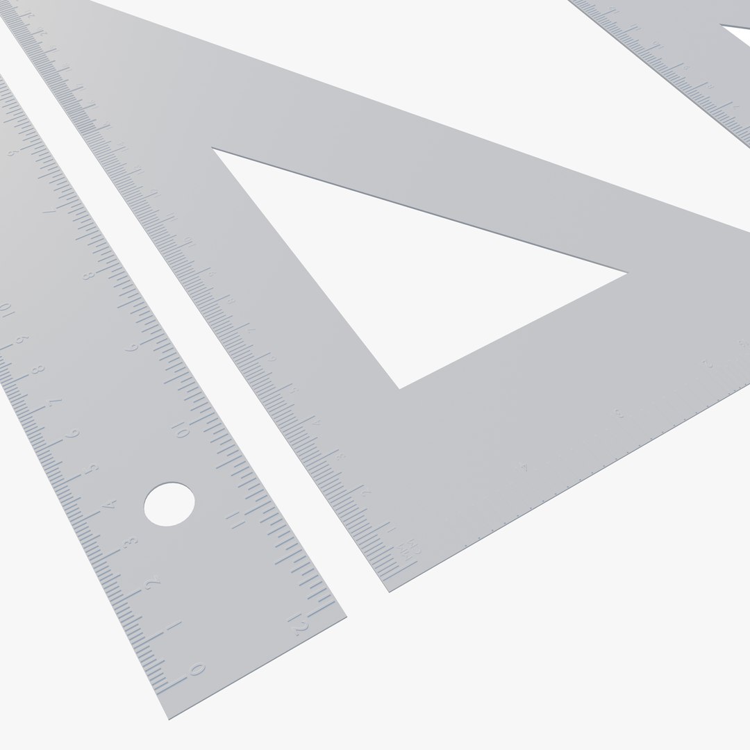 3D Realistic Steel Ruler Set model - TurboSquid 2057603