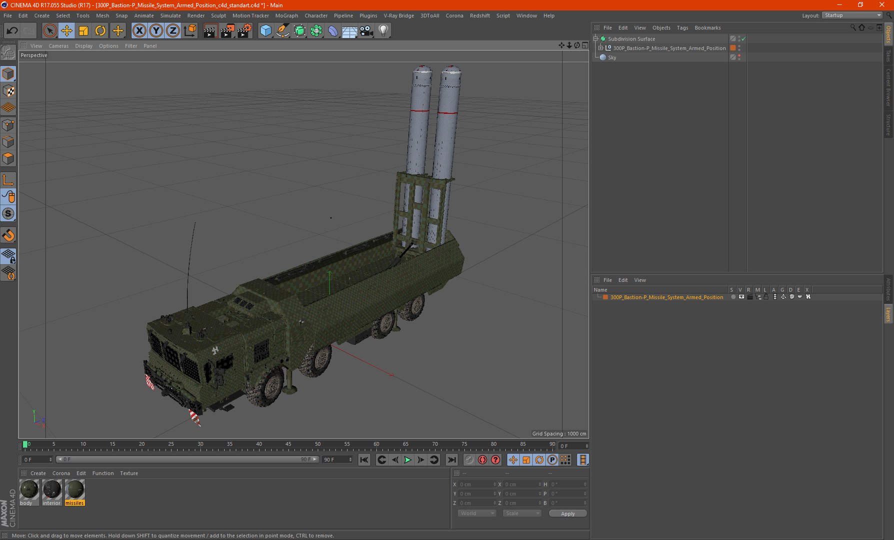 300P Bastion-P Missile System Armed Position 3D - TurboSquid 1918269