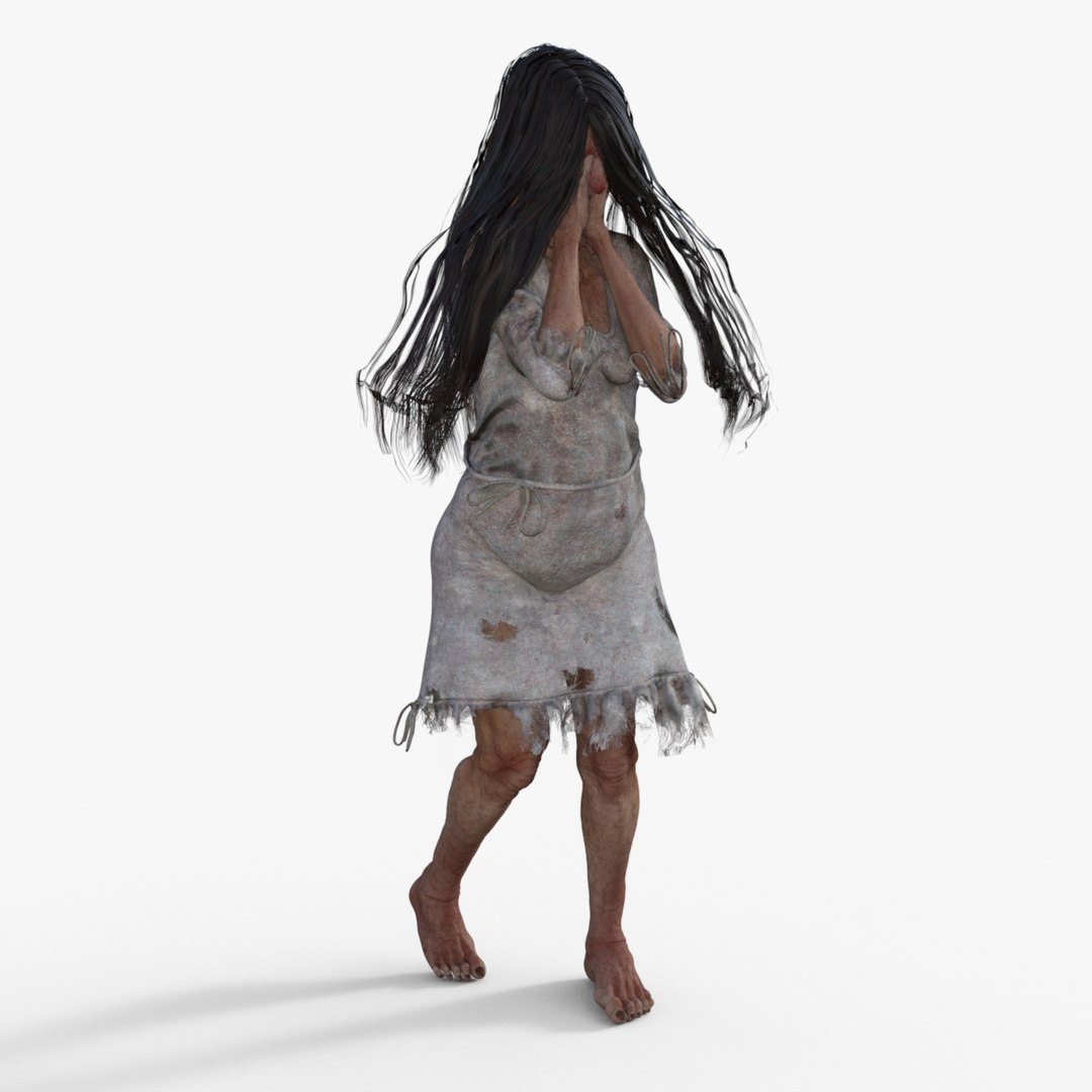 3D Scary Woman Character Model - TurboSquid 2130278