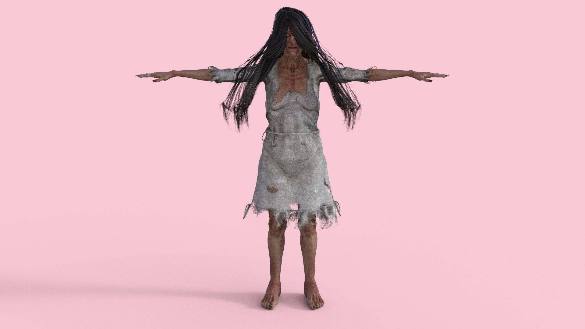 3D Scary Woman Character Model - TurboSquid 2130278