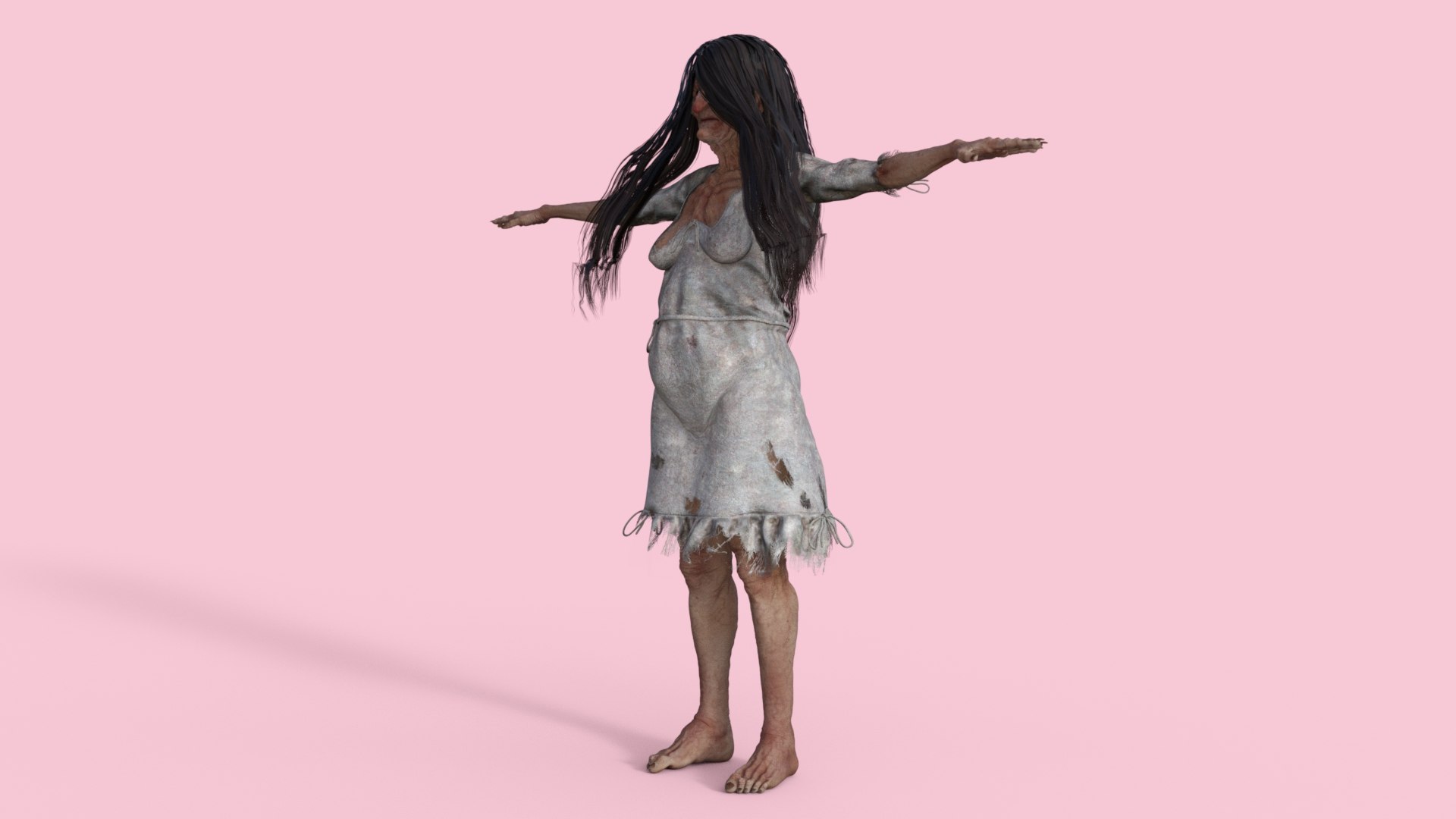 3D Scary Woman Character Model - TurboSquid 2130278