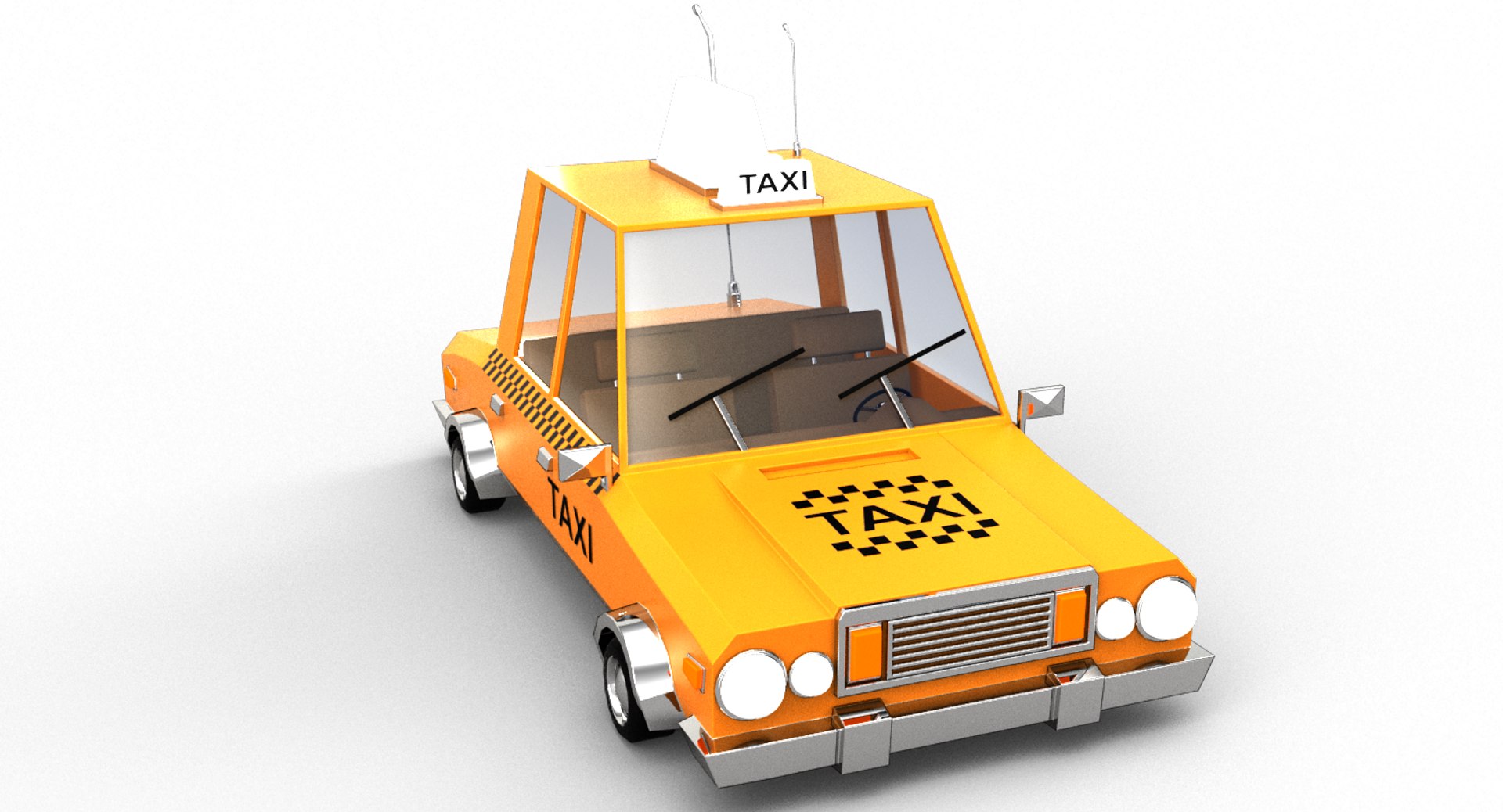 3D Model Cartoon Taxi - TurboSquid 1400884