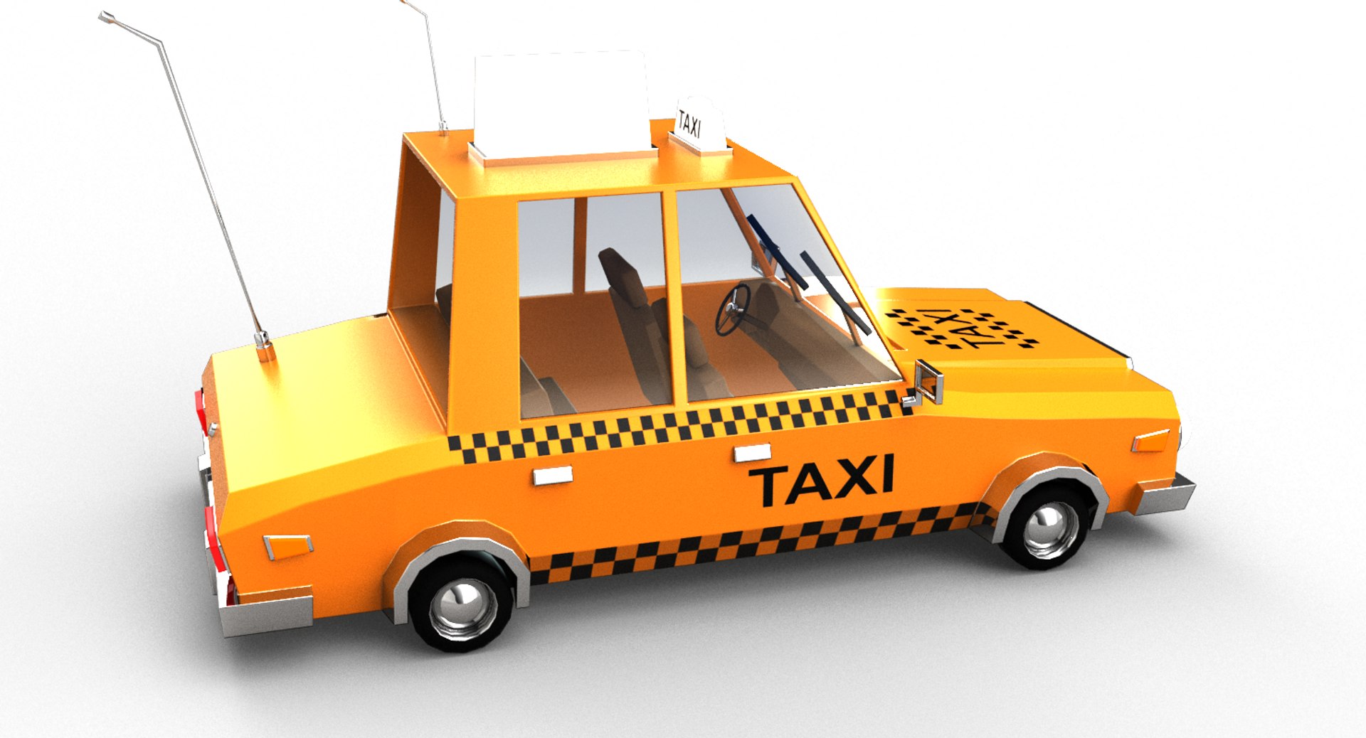 3D Model Cartoon Taxi - TurboSquid 1400884