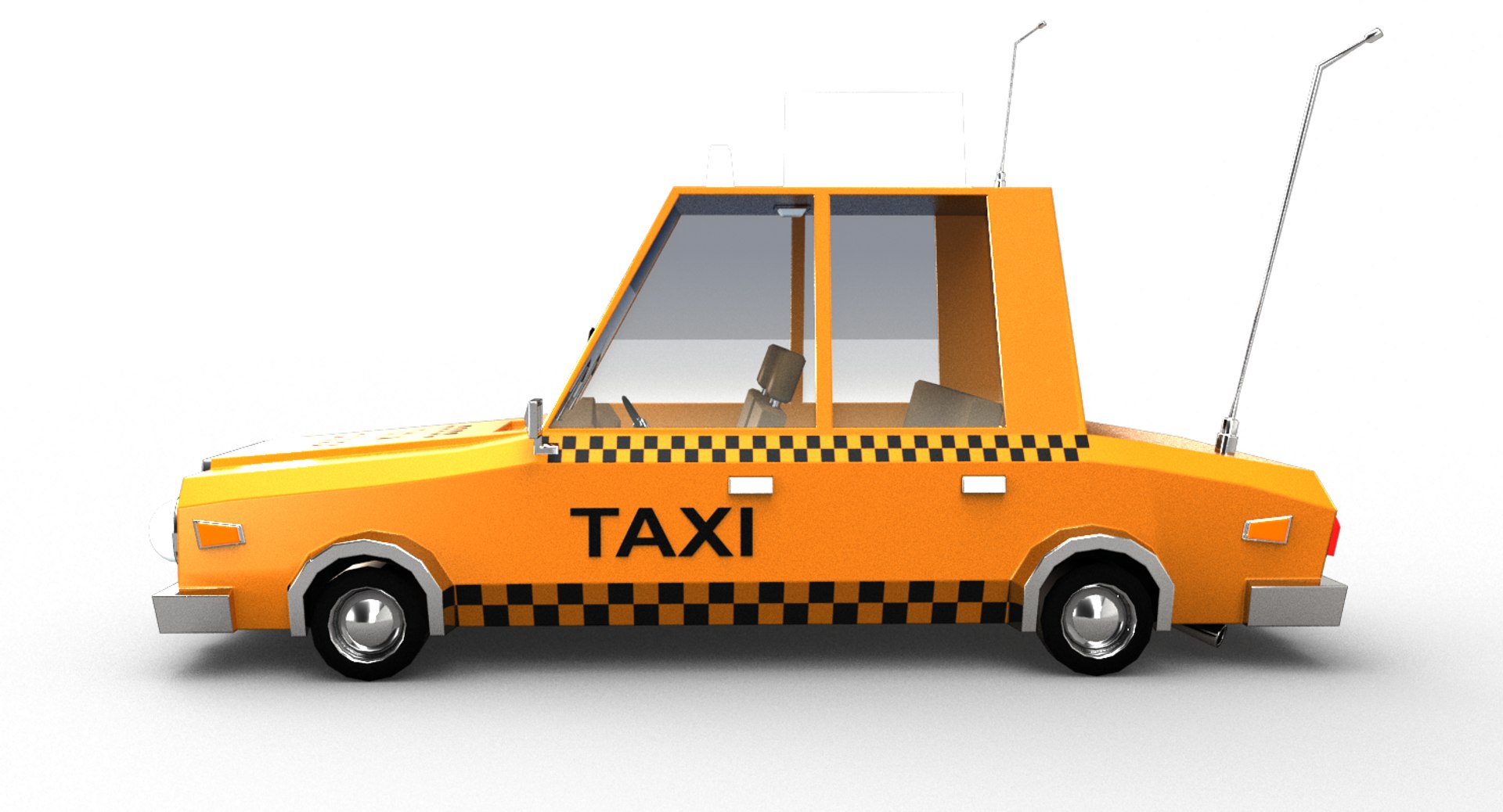 3D Model Cartoon Taxi - TurboSquid 1400884