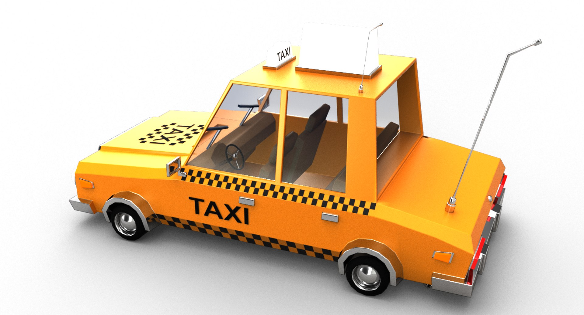 3D Model Cartoon Taxi - TurboSquid 1400884