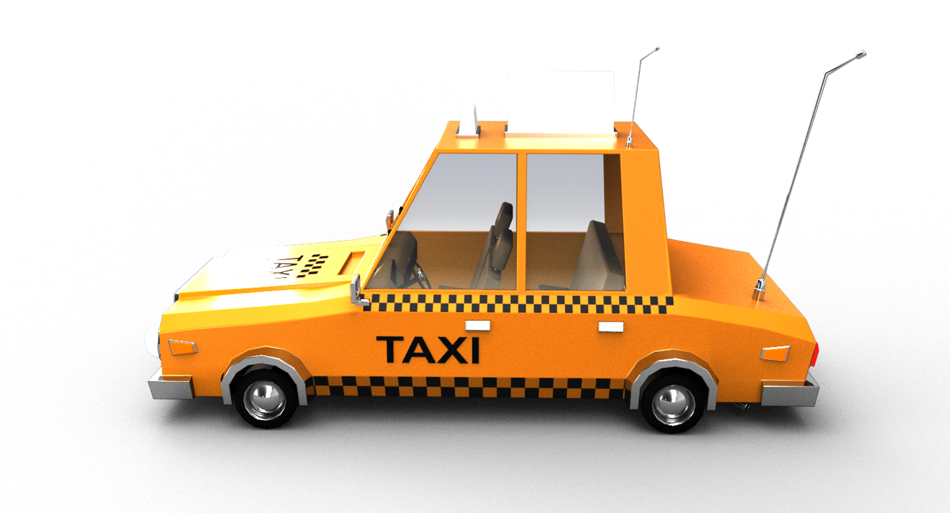 3D Model Cartoon Taxi - TurboSquid 1400884