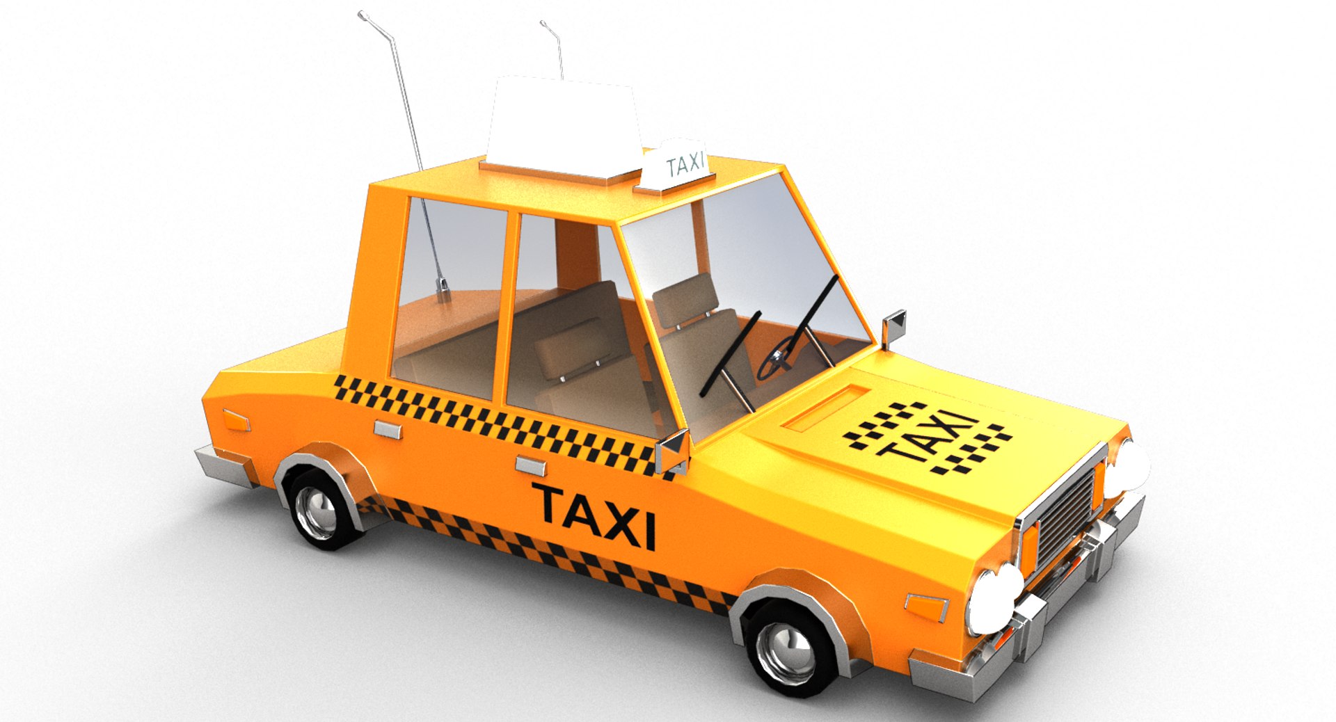 3D Model Cartoon Taxi - TurboSquid 1400884