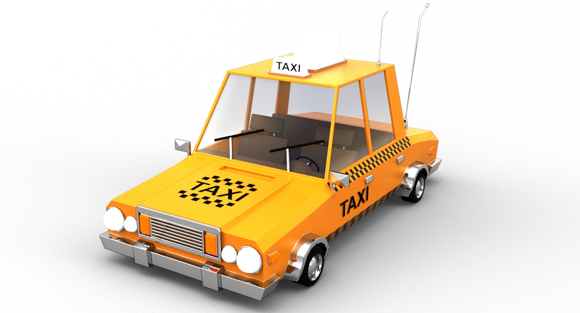 3D Model Cartoon Taxi - TurboSquid 1400884