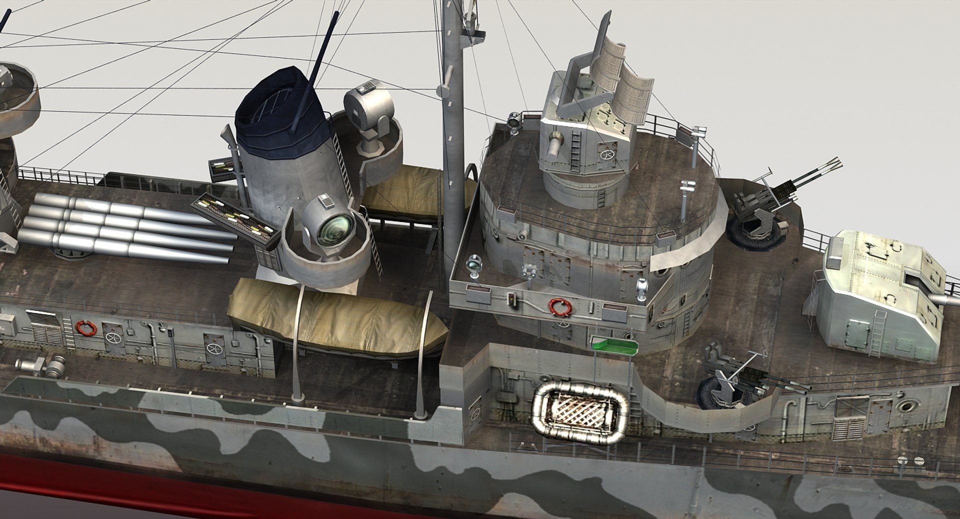 3D uss fletcher dd model - TurboSquid 1220916