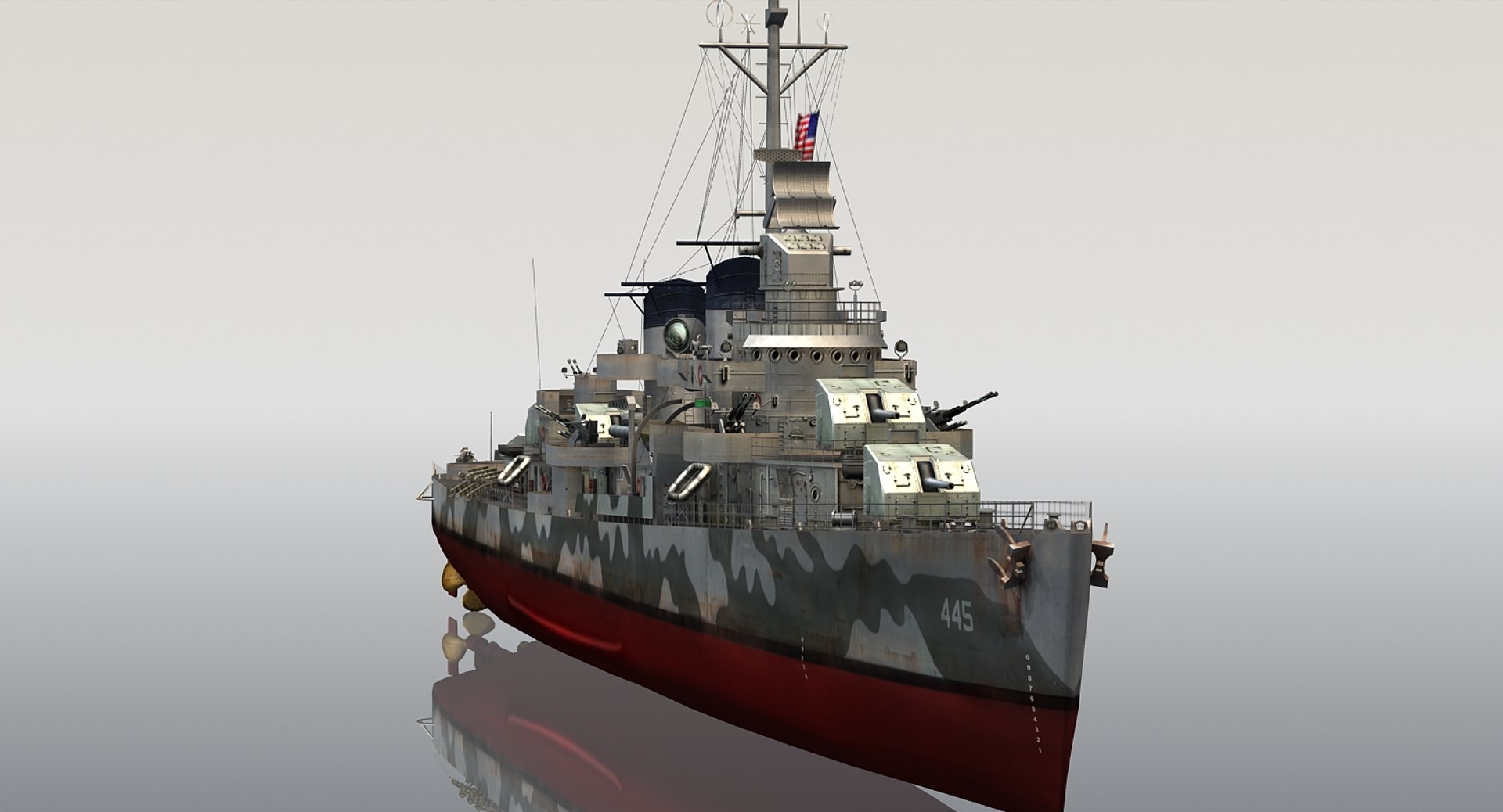 3D uss fletcher dd model - TurboSquid 1220916