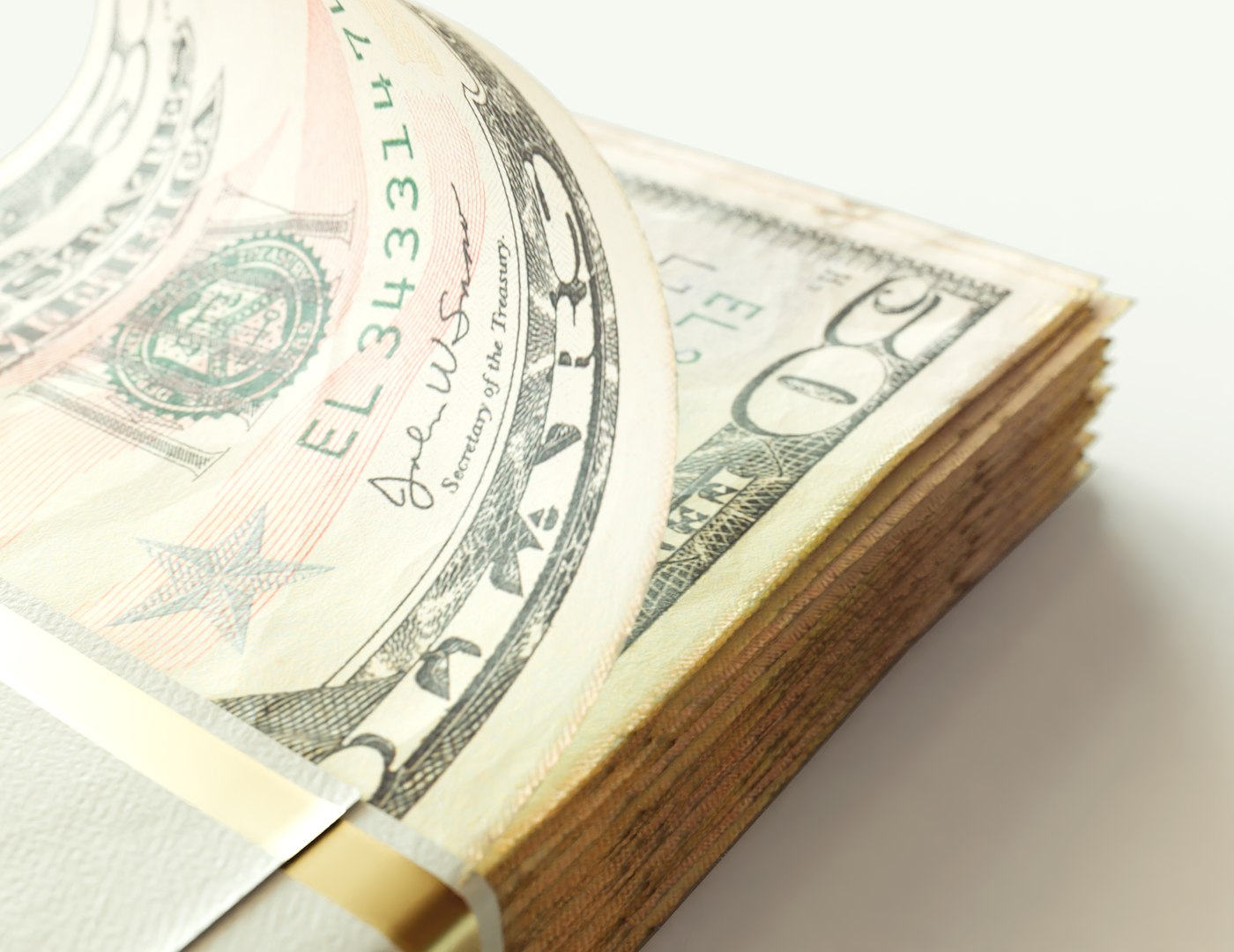 Cash Bundle US Dollar 3D Model - TurboSquid 2147652