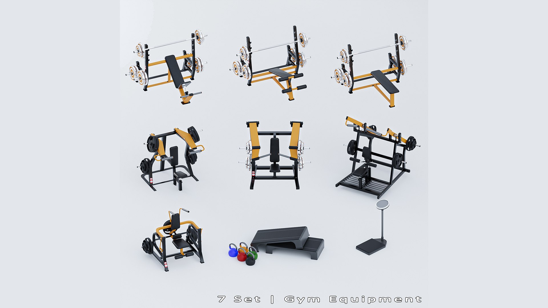 10 Gym Equipment Blender - Fbx -Obj Model - TurboSquid 2060048