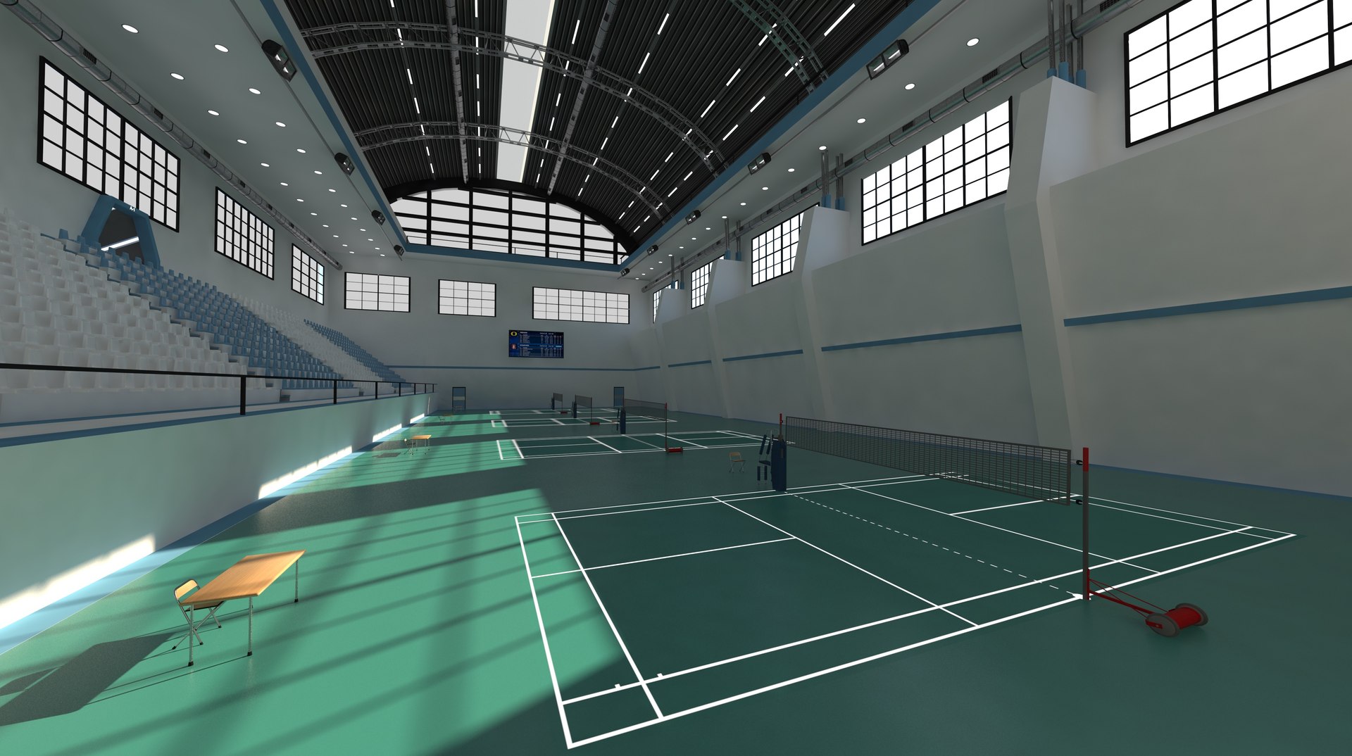 3D Badminton Stadium And Locker Room Model - TurboSquid 1755224