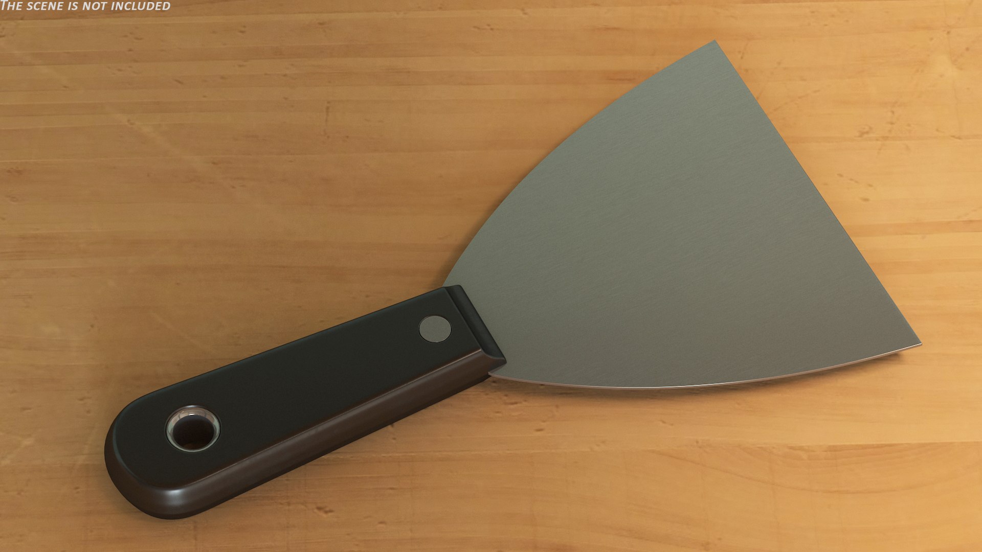 Scraper 4 Inch Black Handle 3D Model - TurboSquid 1943462