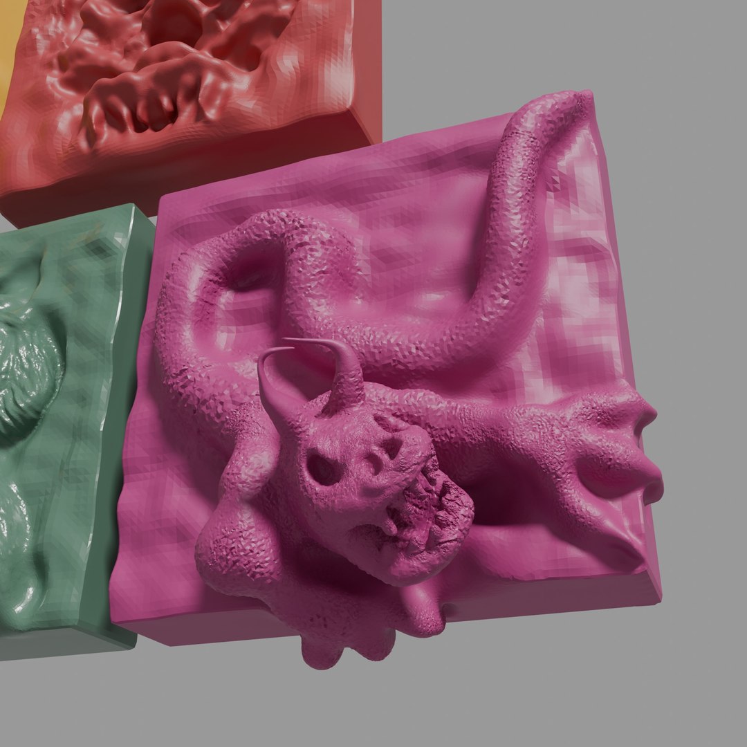 Monster And Animal Tile Set 3D Model - TurboSquid 2318267