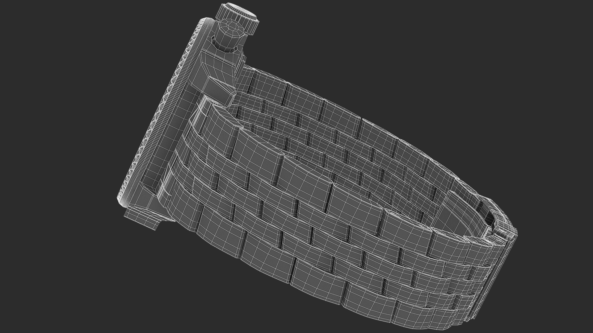 3D Model Generic Steel Bracelet Watch Black Dial - TurboSquid 2150974