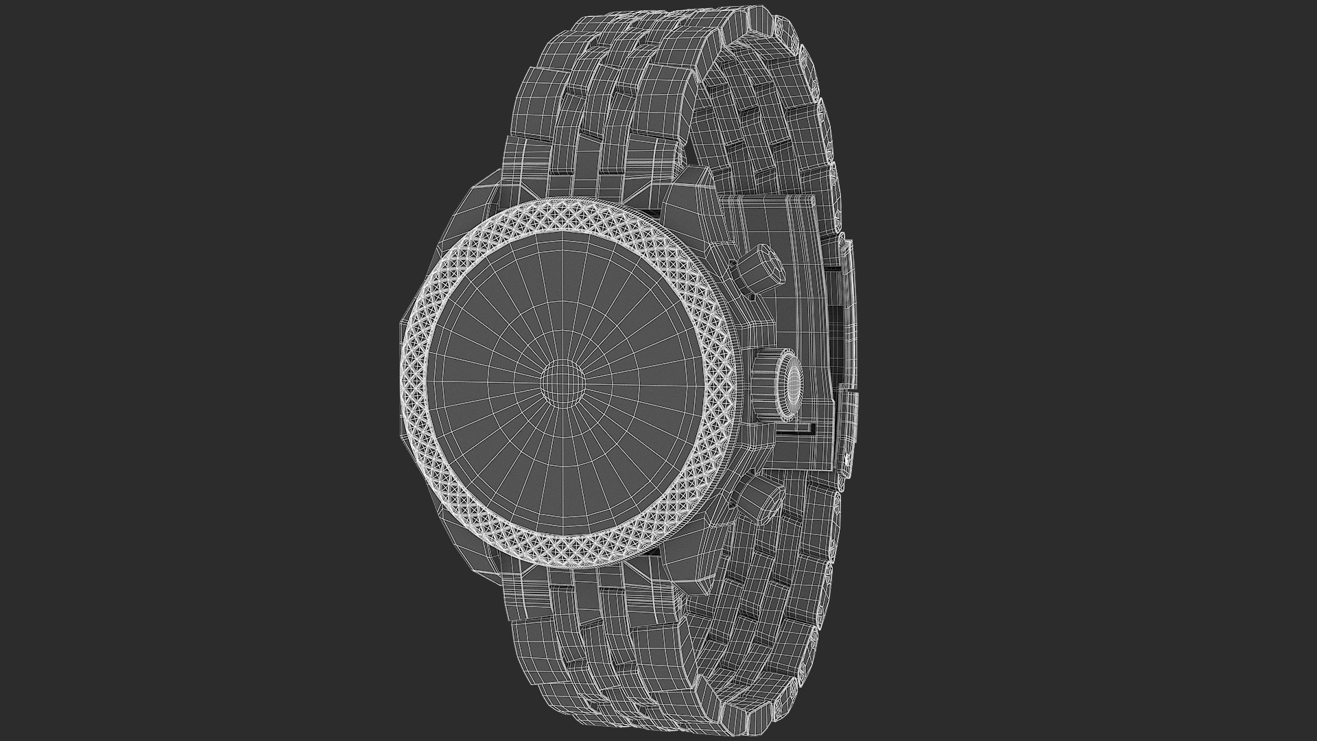 3D Model Generic Steel Bracelet Watch Black Dial - TurboSquid 2150974