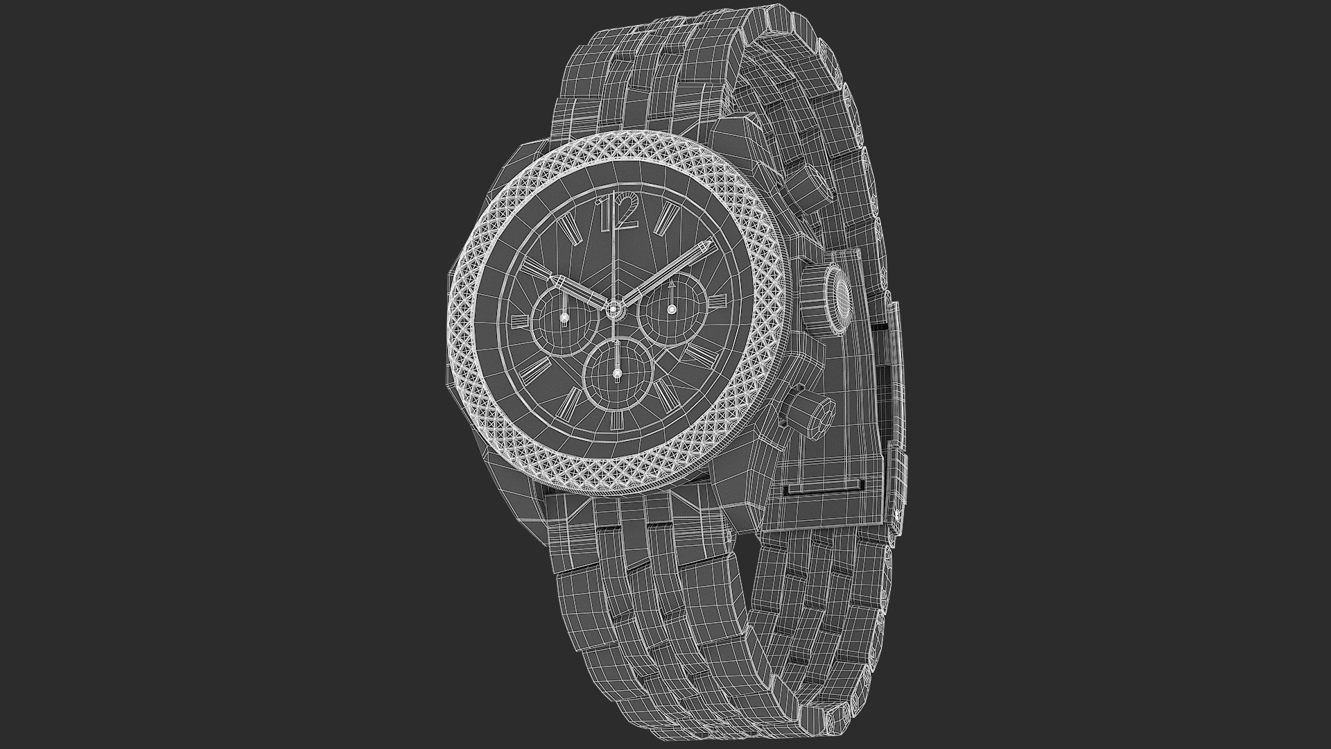 3D Model Generic Steel Bracelet Watch Black Dial - TurboSquid 2150974