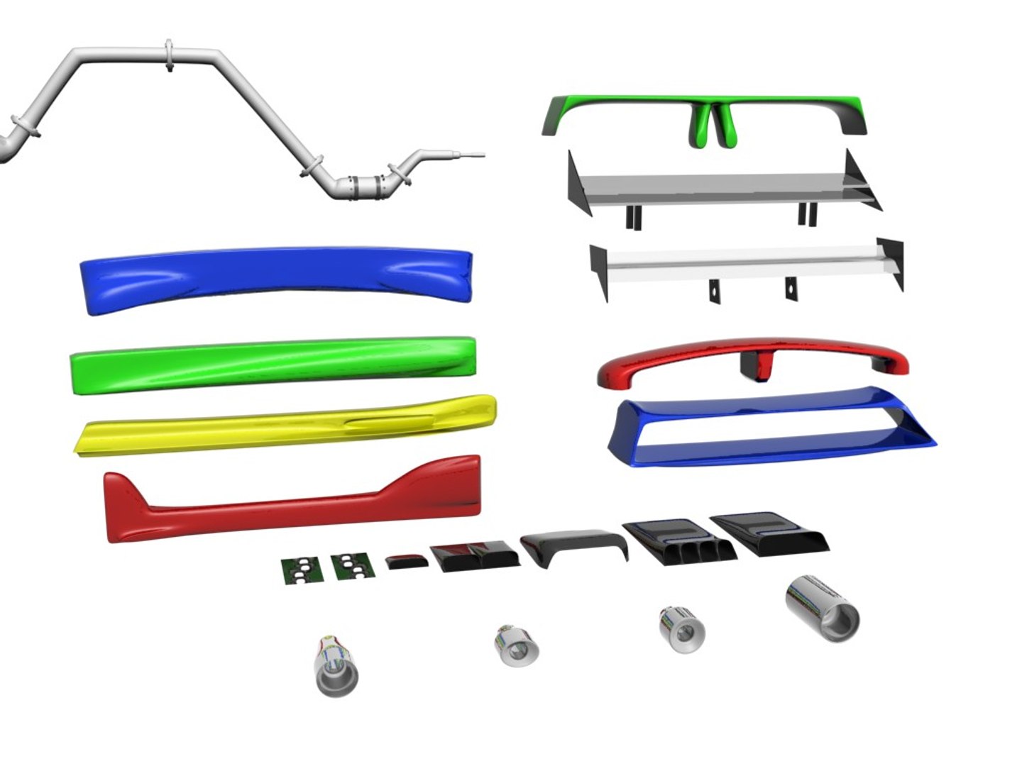 Modding Kit Spoilers Skirts 3d Model