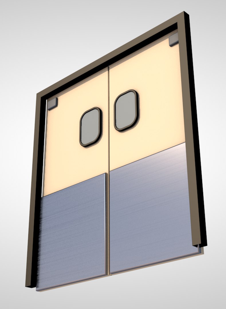 3D Commercial Kitchen Door Model - TurboSquid 1386439