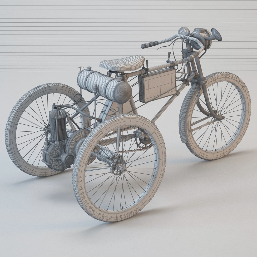 1900 peugeot trike motorcycle motor 3D model - TurboSquid 1251832