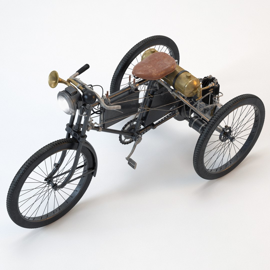 1900 peugeot trike motorcycle motor 3D model - TurboSquid 1251832