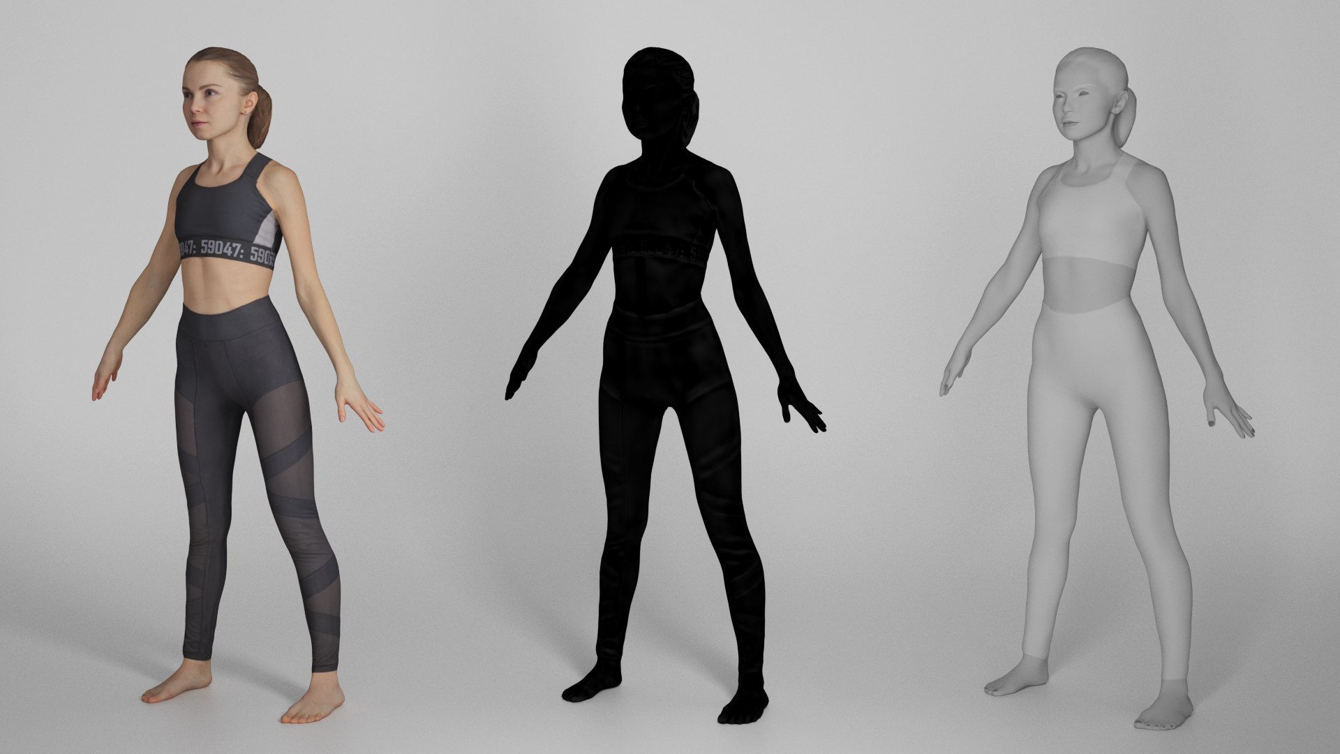 3D Fitness woman ready for animation 322 model - TurboSquid 1838780